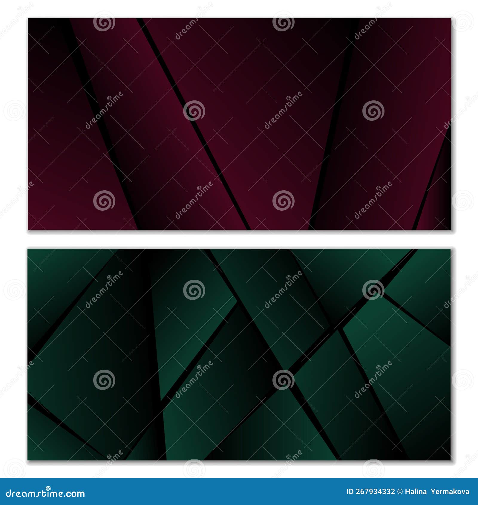 Abstract Polygonal Pattern. Set of Two Dark Gradient Polygonal ...