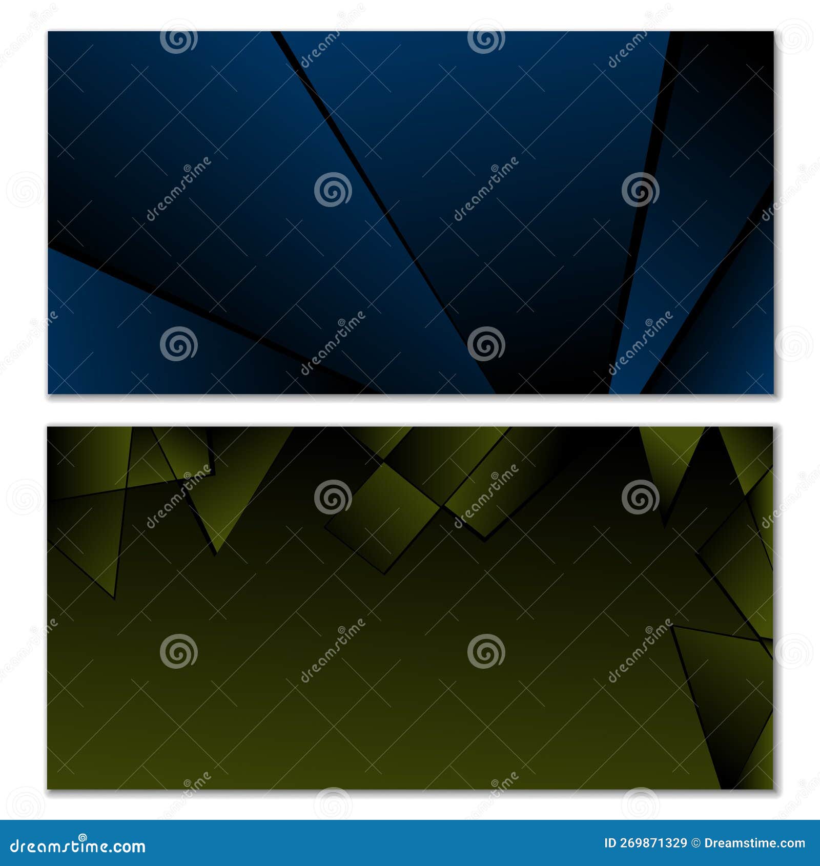 Abstract Polygonal Pattern. Set of Two Dark Gradient Polygonal ...
