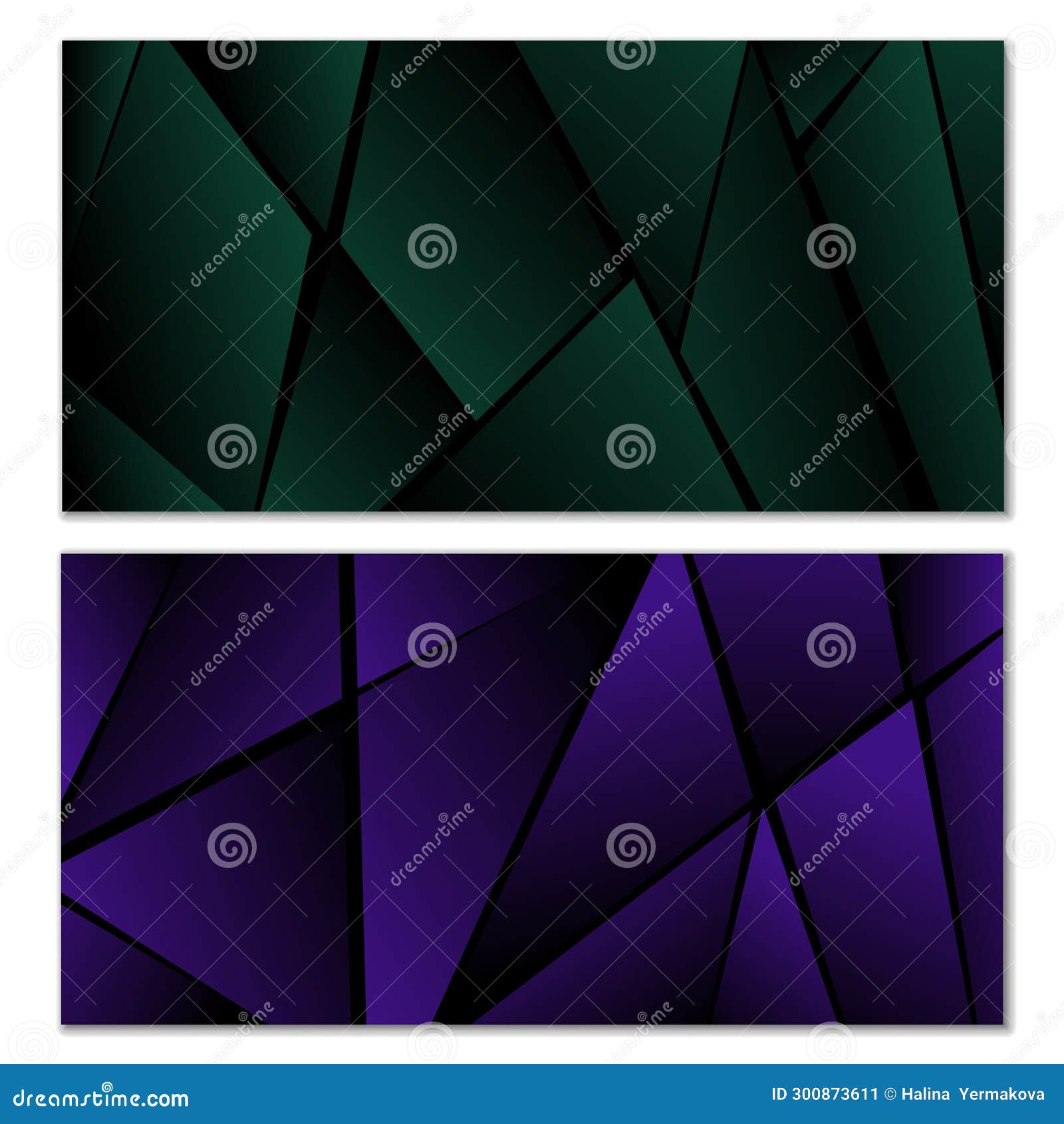 Abstract Polygonal Pattern. Set of Two Dark Gradient Polygonal ...