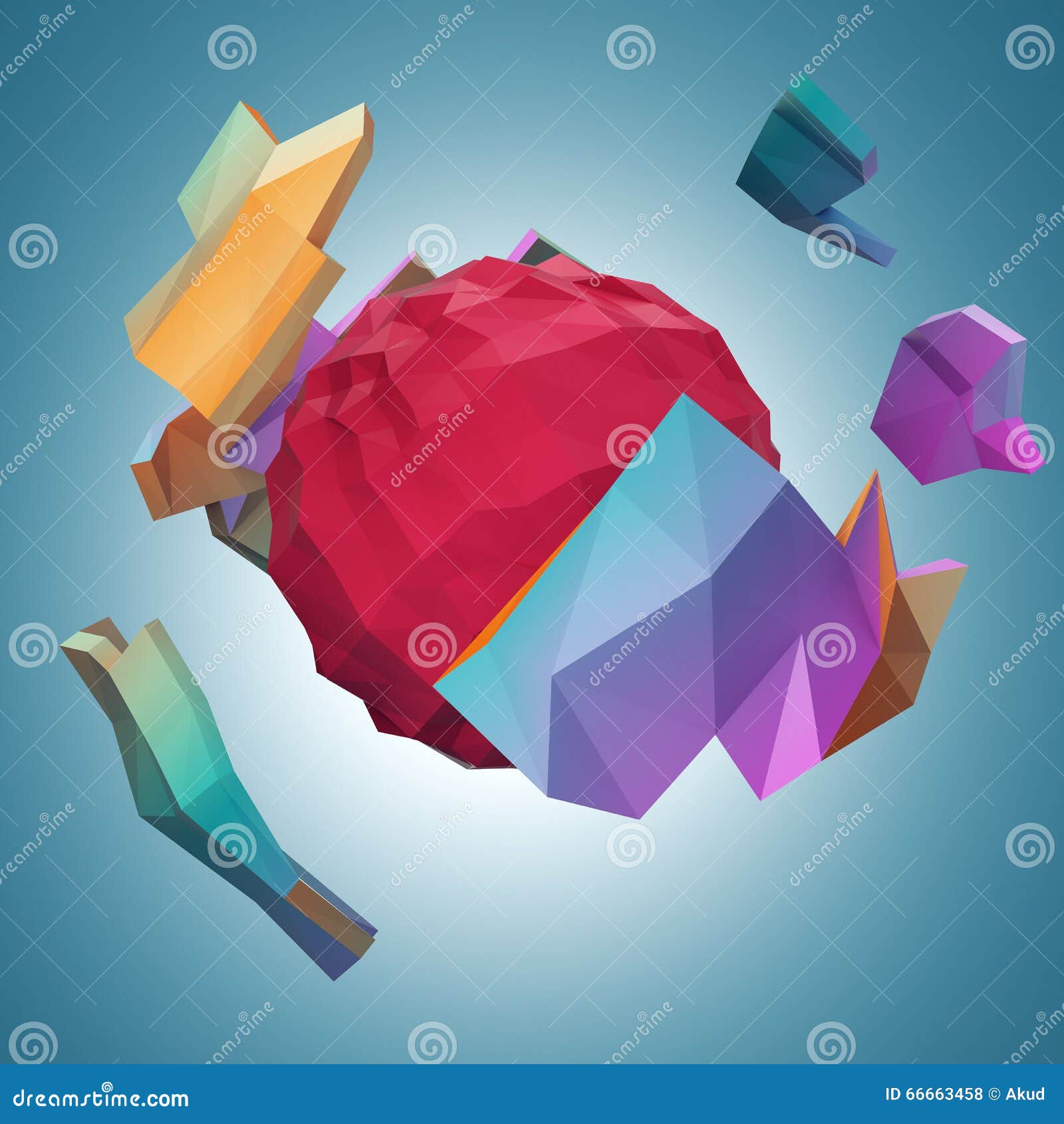 Abstract Polygonal Planet on Dark Blue Background Stock Illustration ...