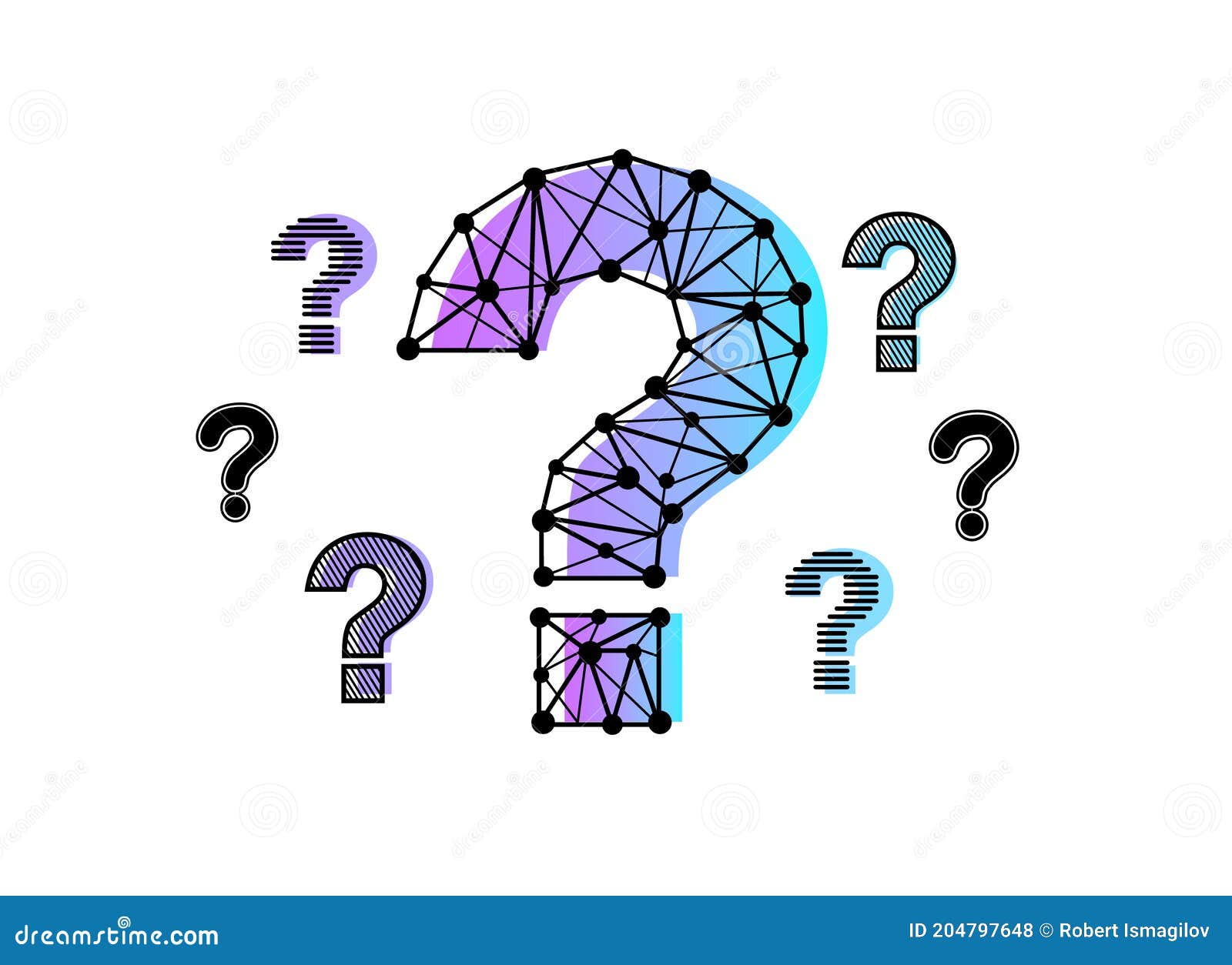 Abstract Polygonal Question Marks Symbol Stock Vector - Illustration of ...