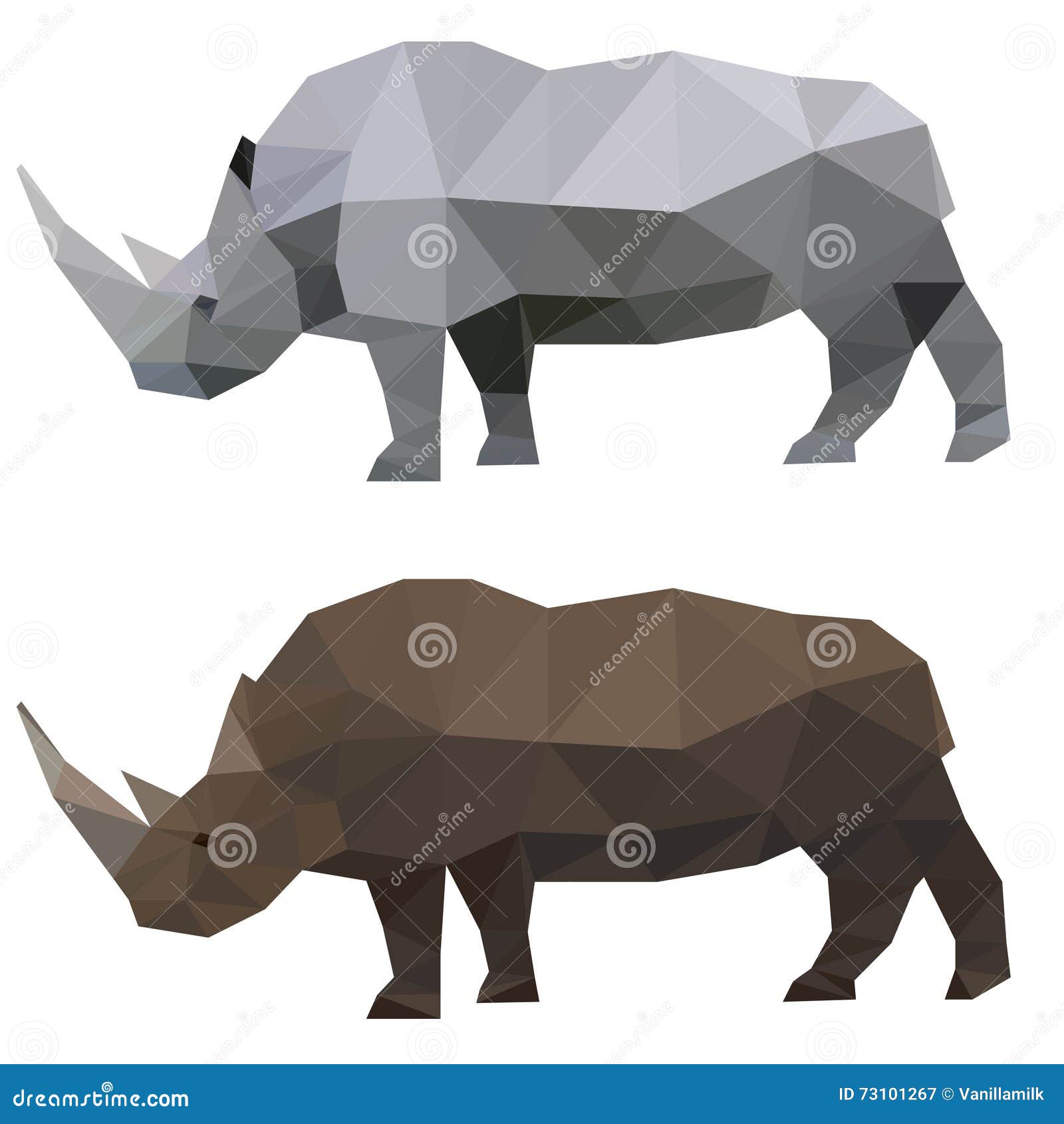 Abstract polygonal rhino stock vector. Illustration of color - 73101267