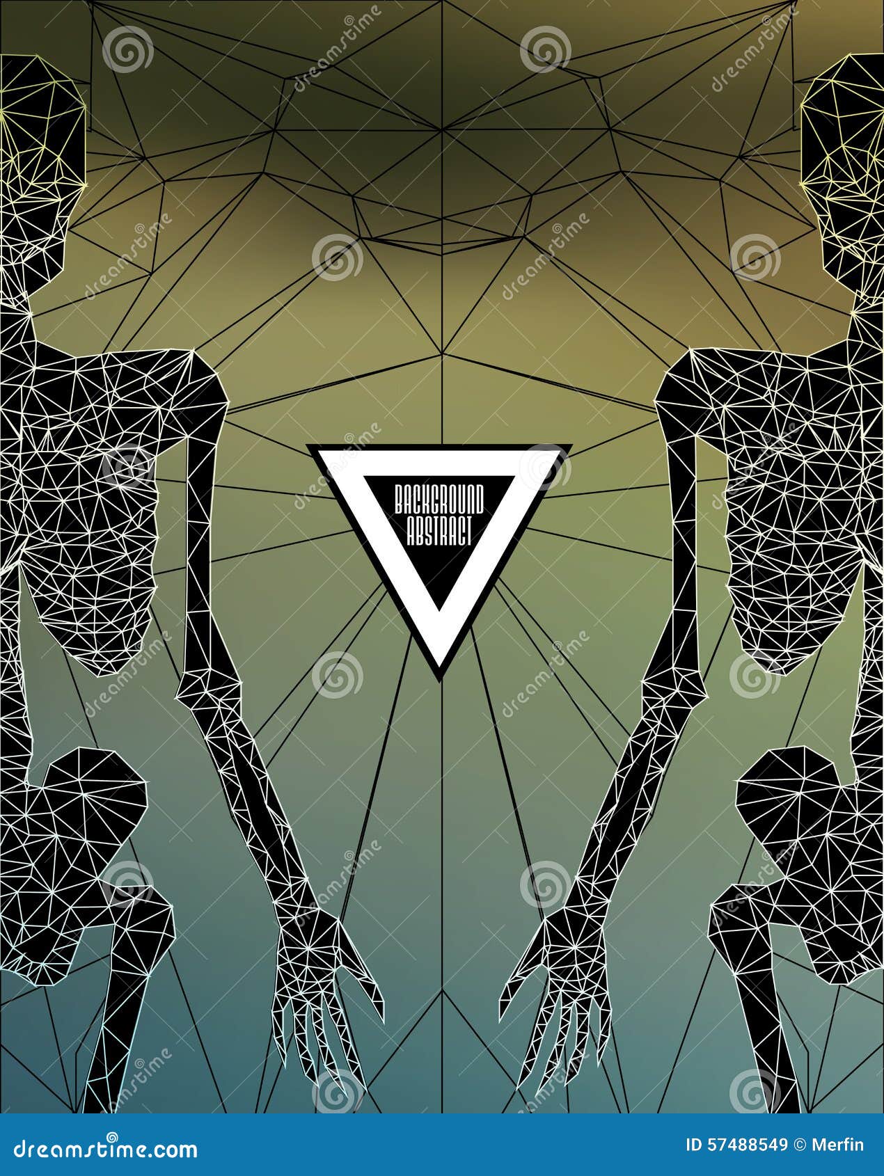 Abstract Polygonal Skeleton Stock Vector - Illustration of contour ...