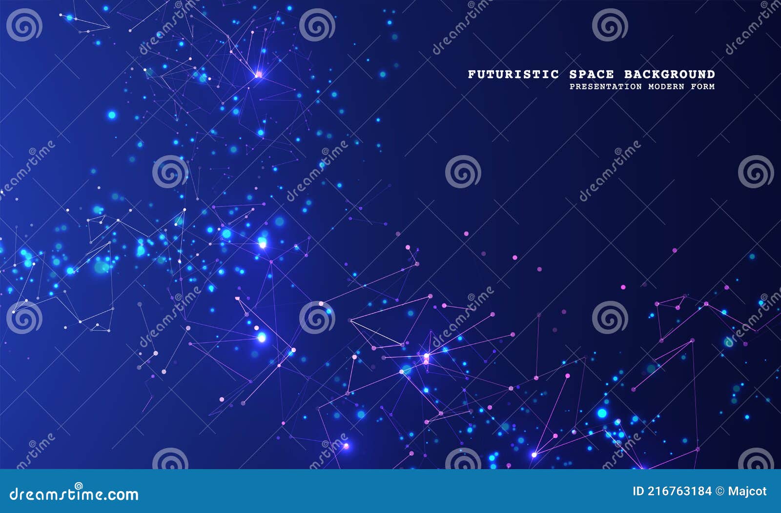 Abstract polygonal space stock vector. Illustration of particle - 216763184