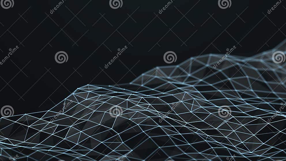 Abstract Polygonal Space with Dots and Lines. Triangular Structure. Background Concept for Your ...