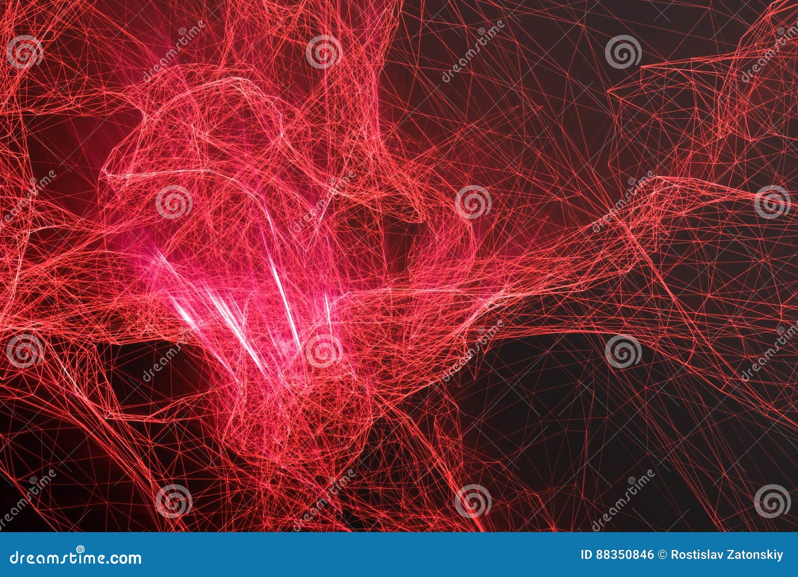 Abstract Polygonal Space Low Poly Dark Background with Connecting Dots ...