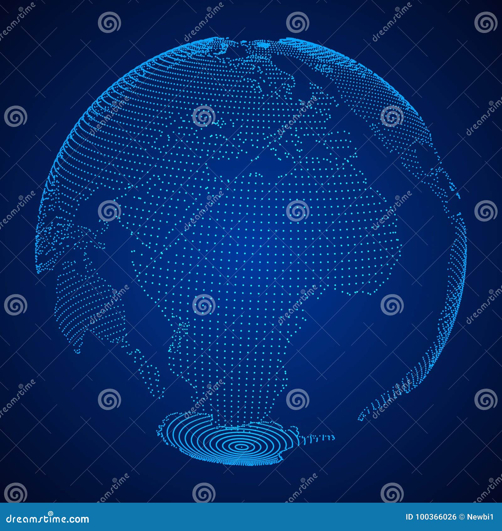 Earth with dots stock vector. Illustration of design - 100366026