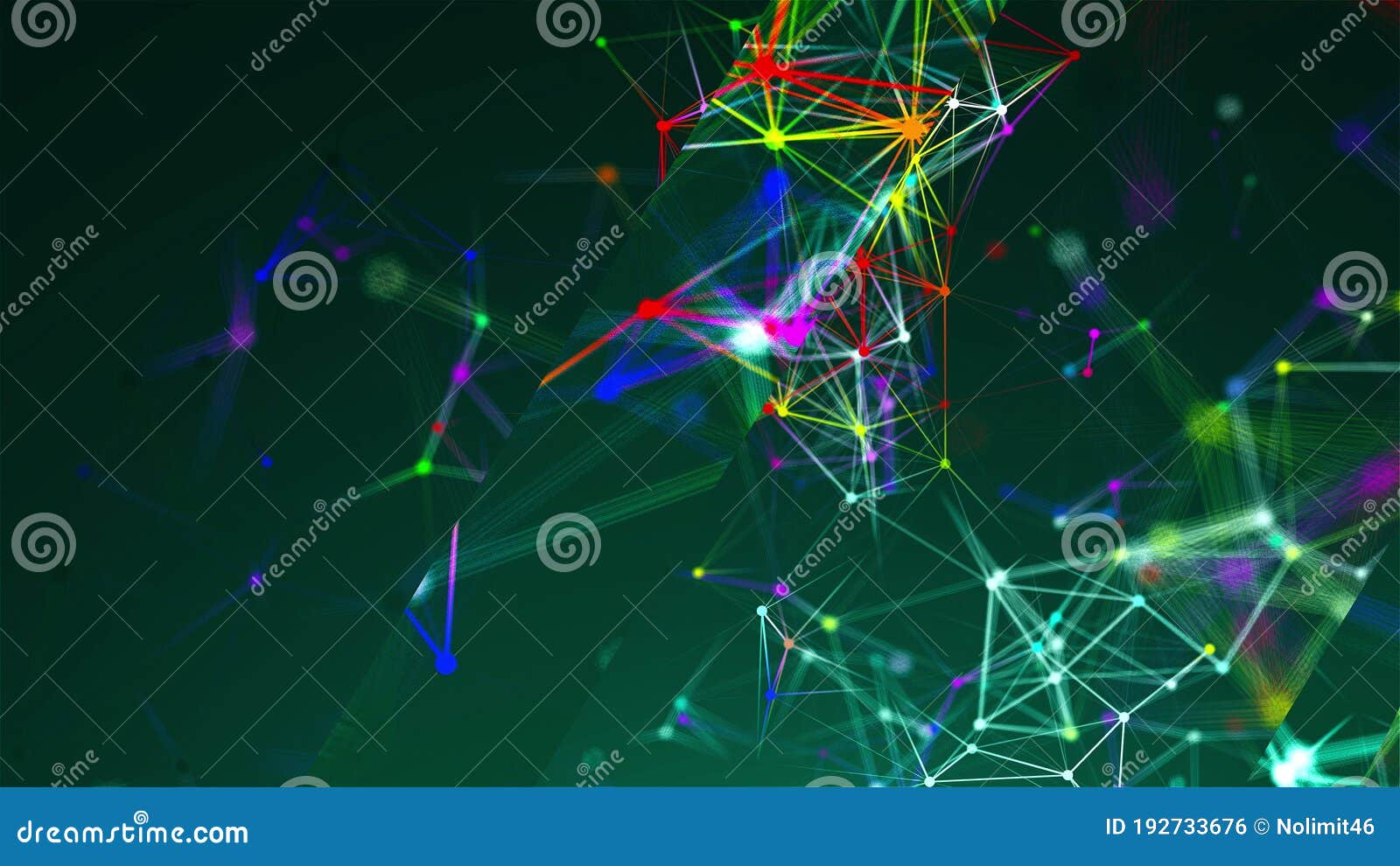 Abstract Polygonal Space With Low Polygons Background With Connecting Dots And Lines