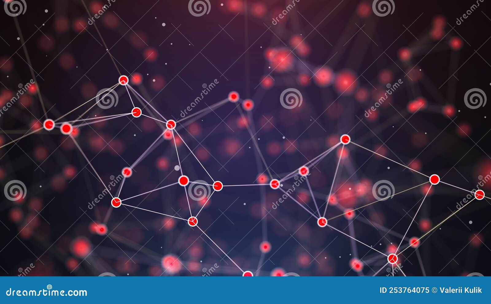 Abstract Polygonal Space with Red Dots and Lines. Vector Illustration ...