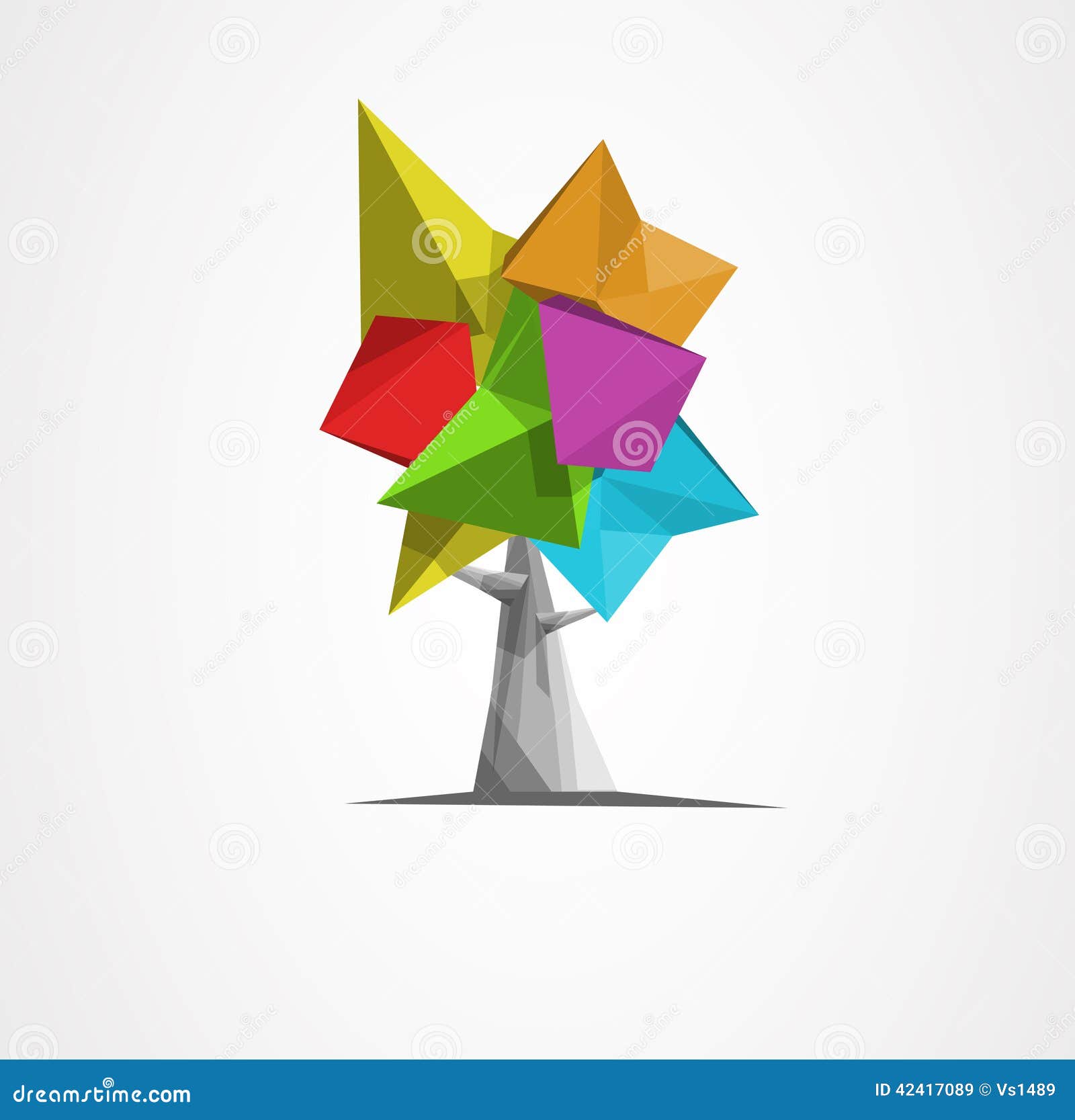 Abstract Polygonal Tree with Shadow Stock Illustration - Illustration ...