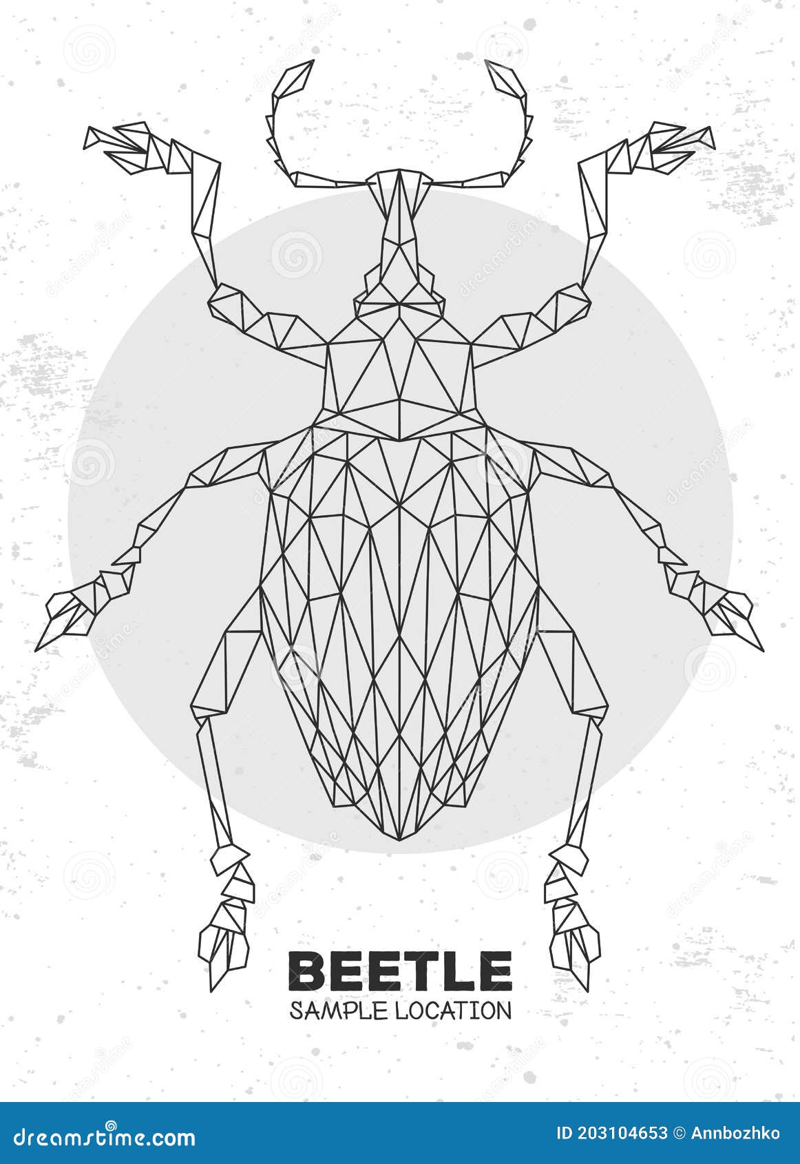 Abstract Polygonal Triangle Curculionidae Beetle. Artistic Bug ...