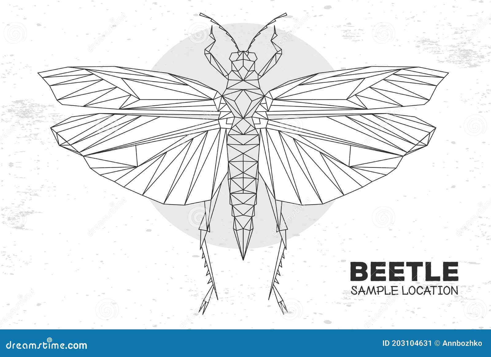 Abstract Polygonal Triangle Grasshopper. Artistic Bug. Entomological ...