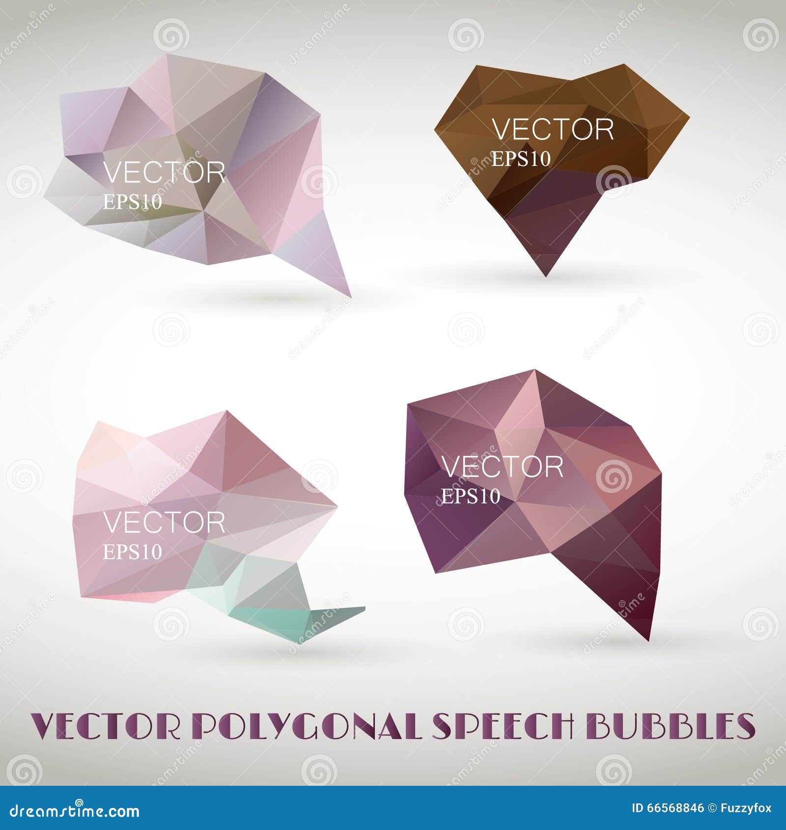 Abstract Polygonal Triangles Speech Bubbles Vector Set. Template Stock ...