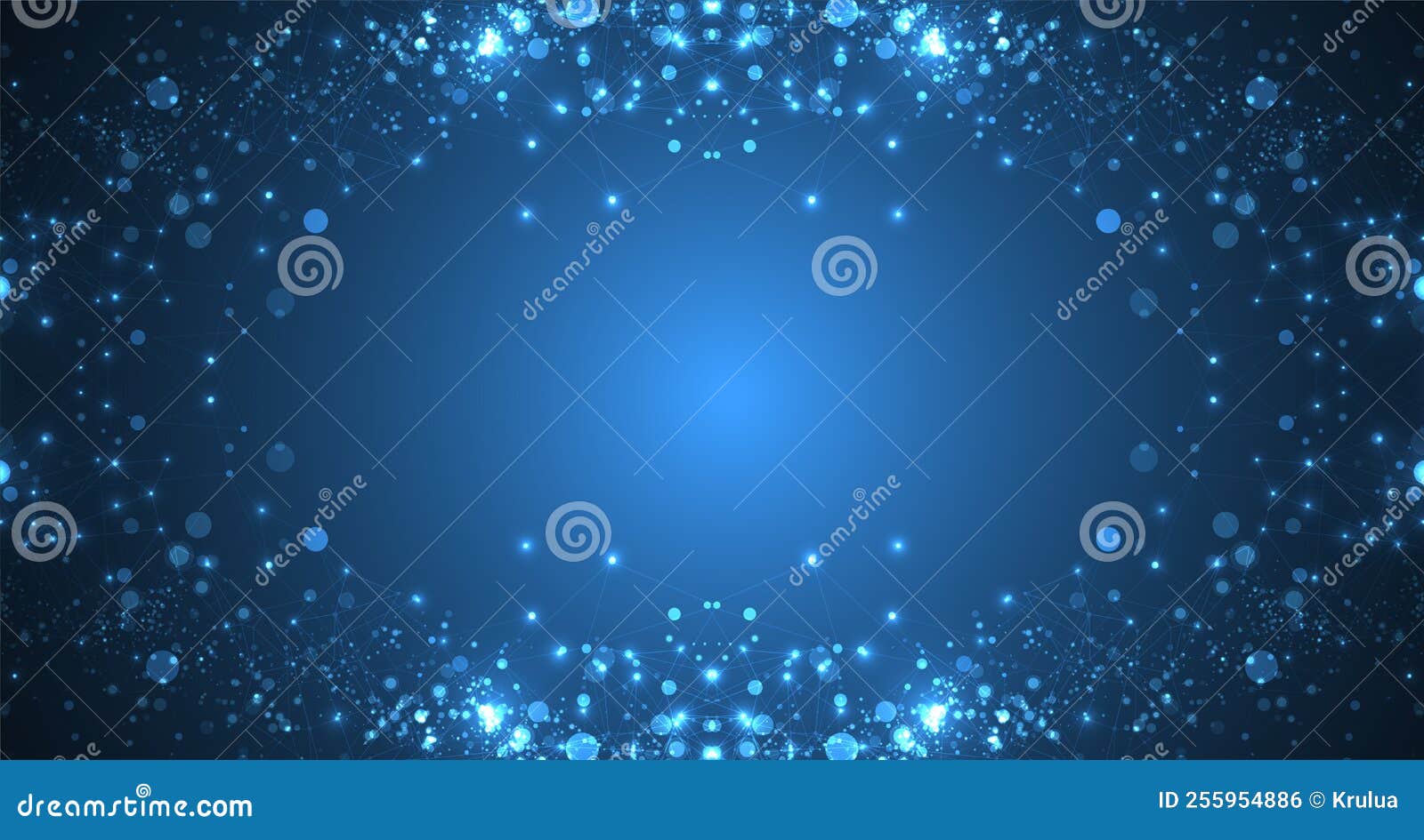 Abstract Polygonal Vector Science Background with Connecting Dots and ...