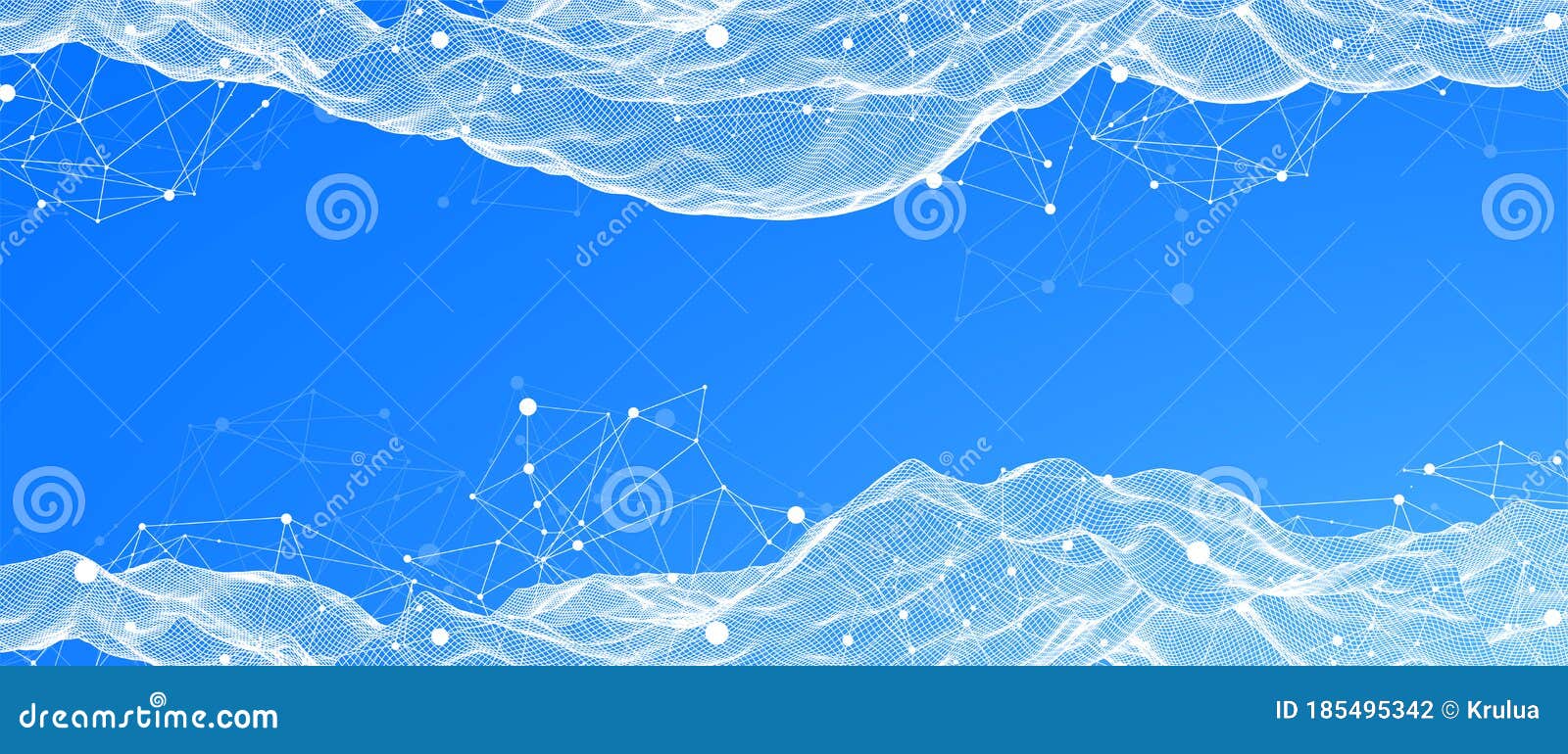 Abstract Polygonal Vector Science Background with Connecting Dots and ...