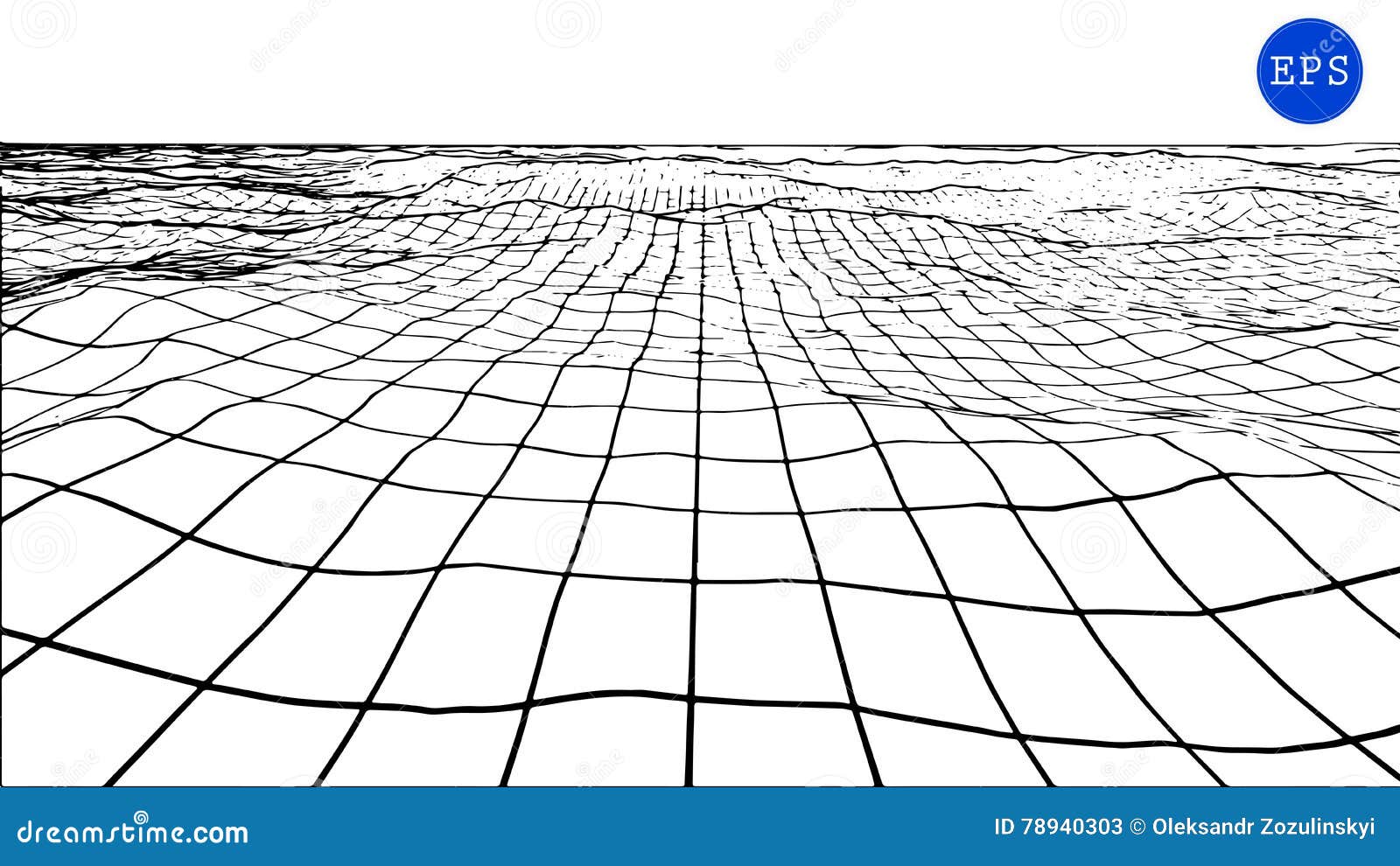 Abstract Polygonal Wave Wireframe Background. Vector Illustration ...