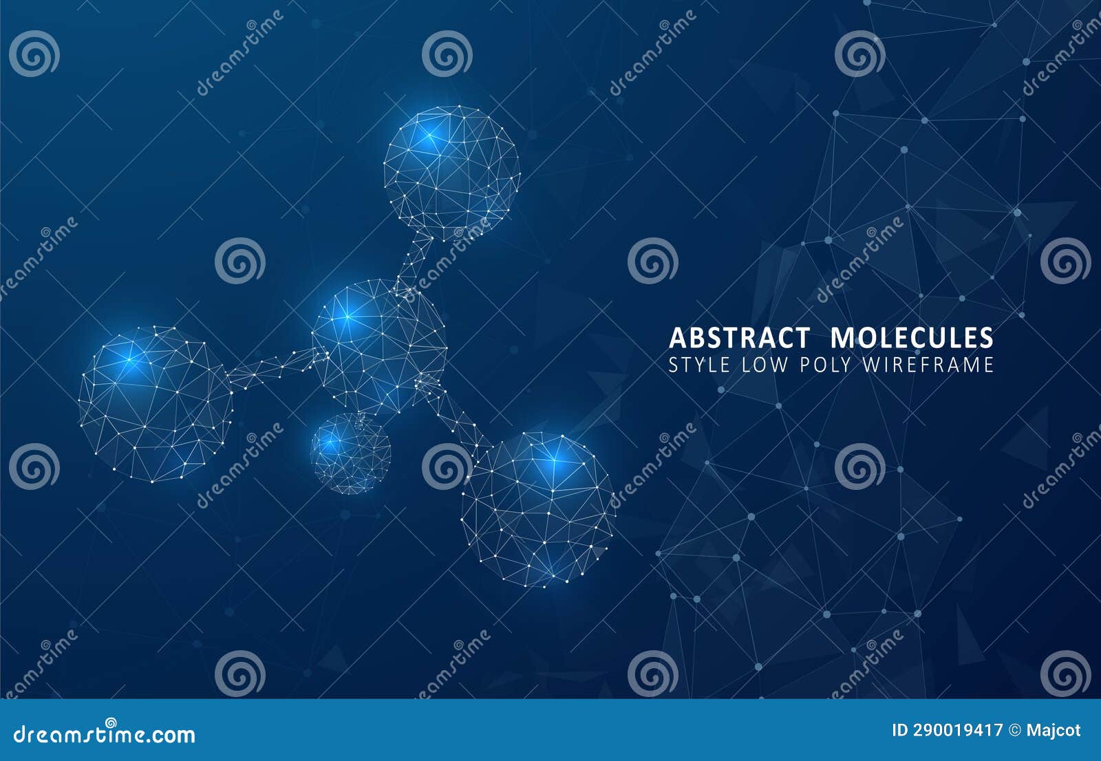 Abstract Polygonal Wireframe Molecules Stock Vector - Illustration of ...