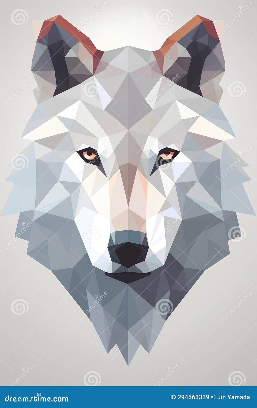 Abstract Polygonal Wolf Head on White Background. Vector Illustration ...