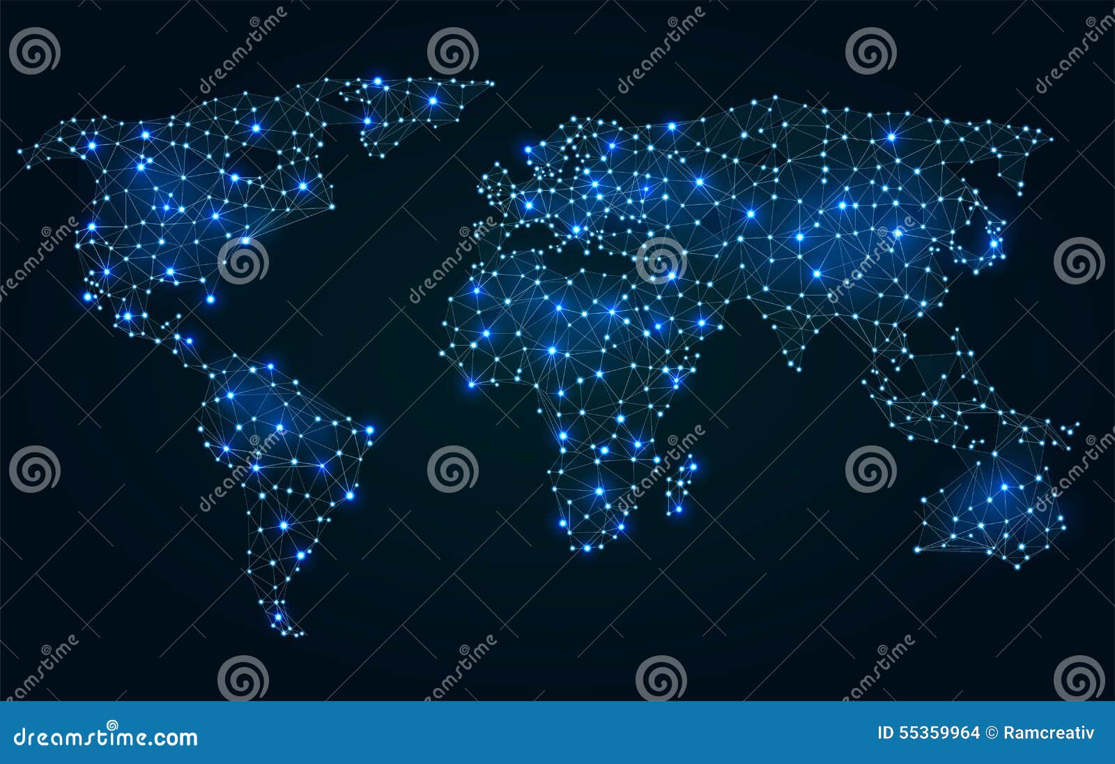 Abstract Polygonal World Map with Hot Points. Stock Vector ...