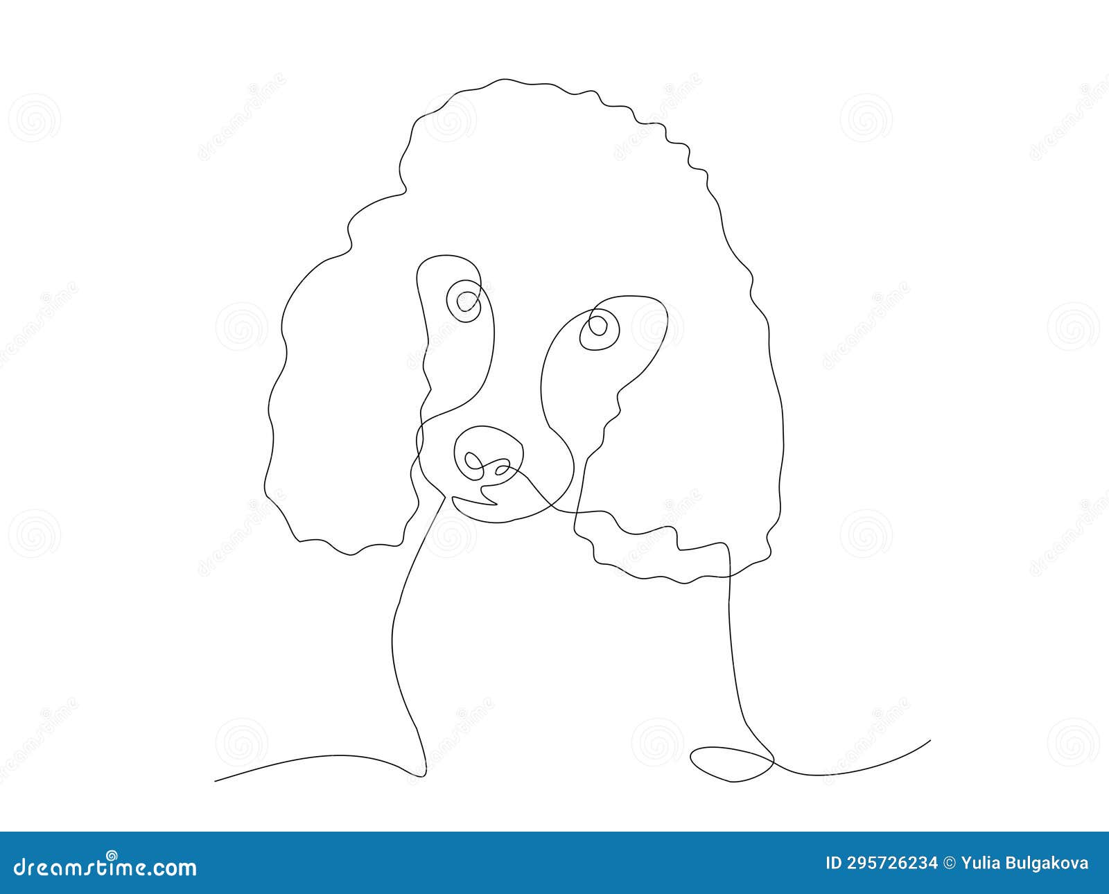 Abstract Poodle Continuous One Line Art Drawing Stock Vector ...
