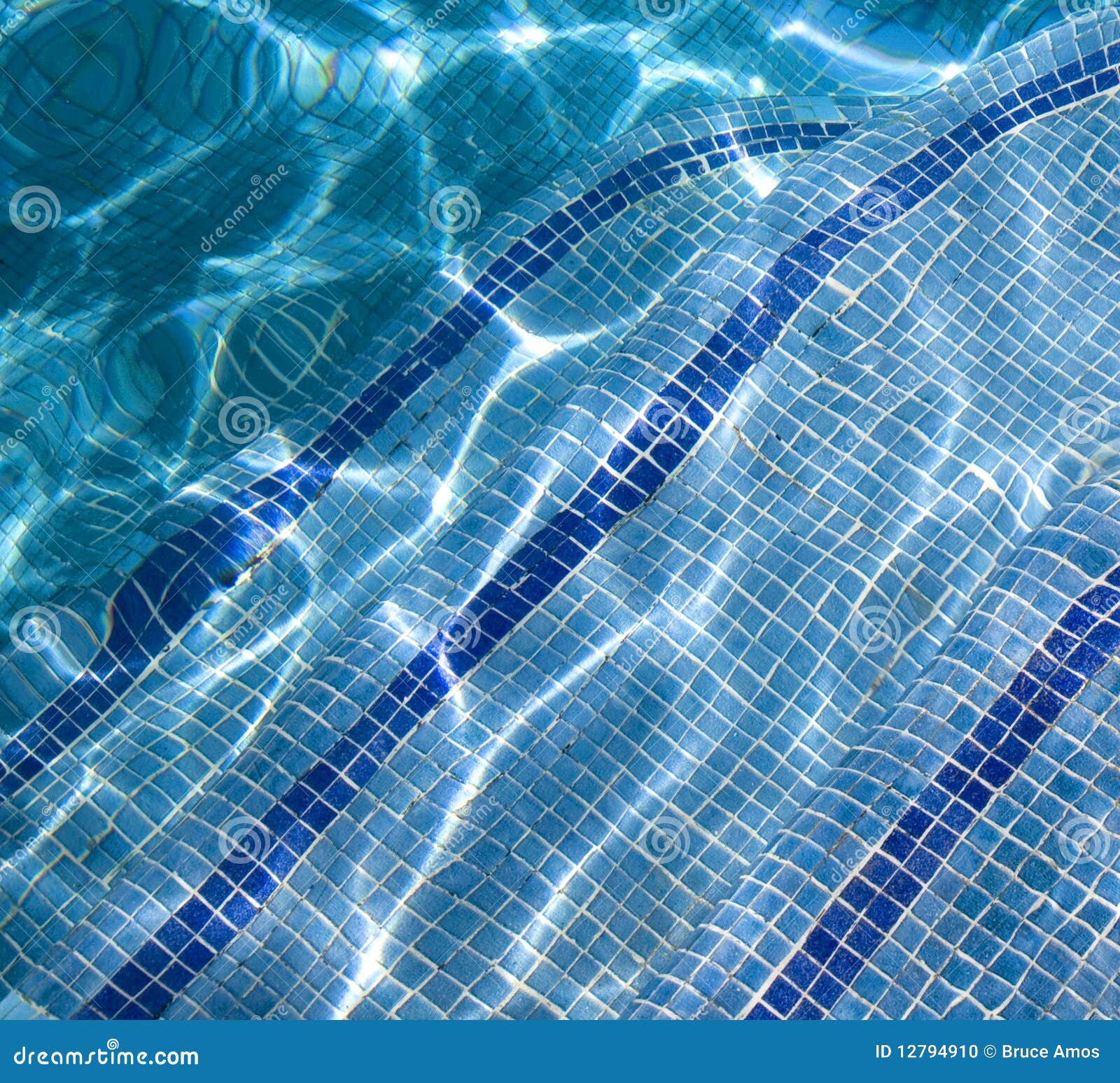 Abstract Pool With Blue Water Background. Top View Of Swimming Pool And ...