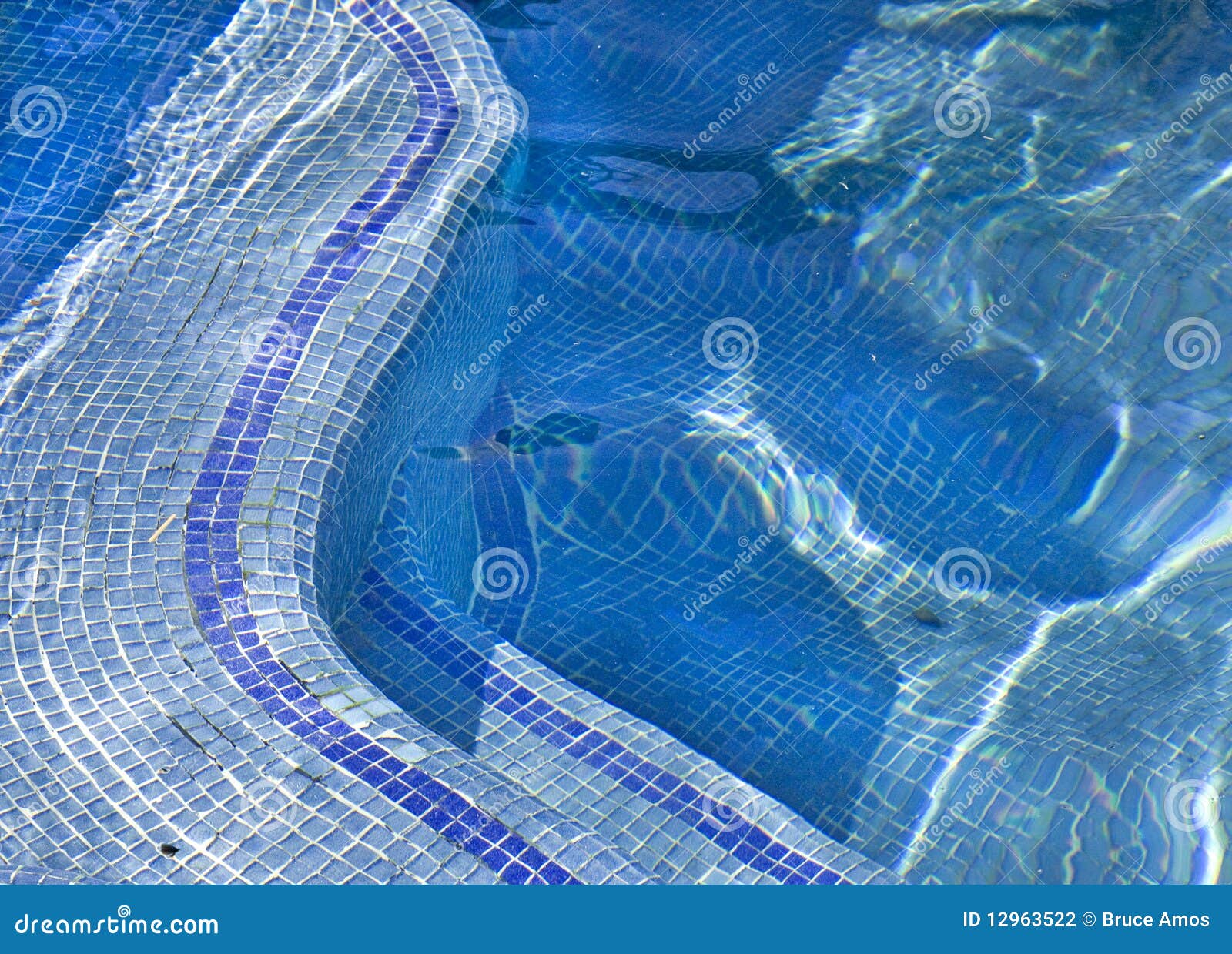 Abstract Pool With Blue Water Background. Top View Of Swimming Pool And ...
