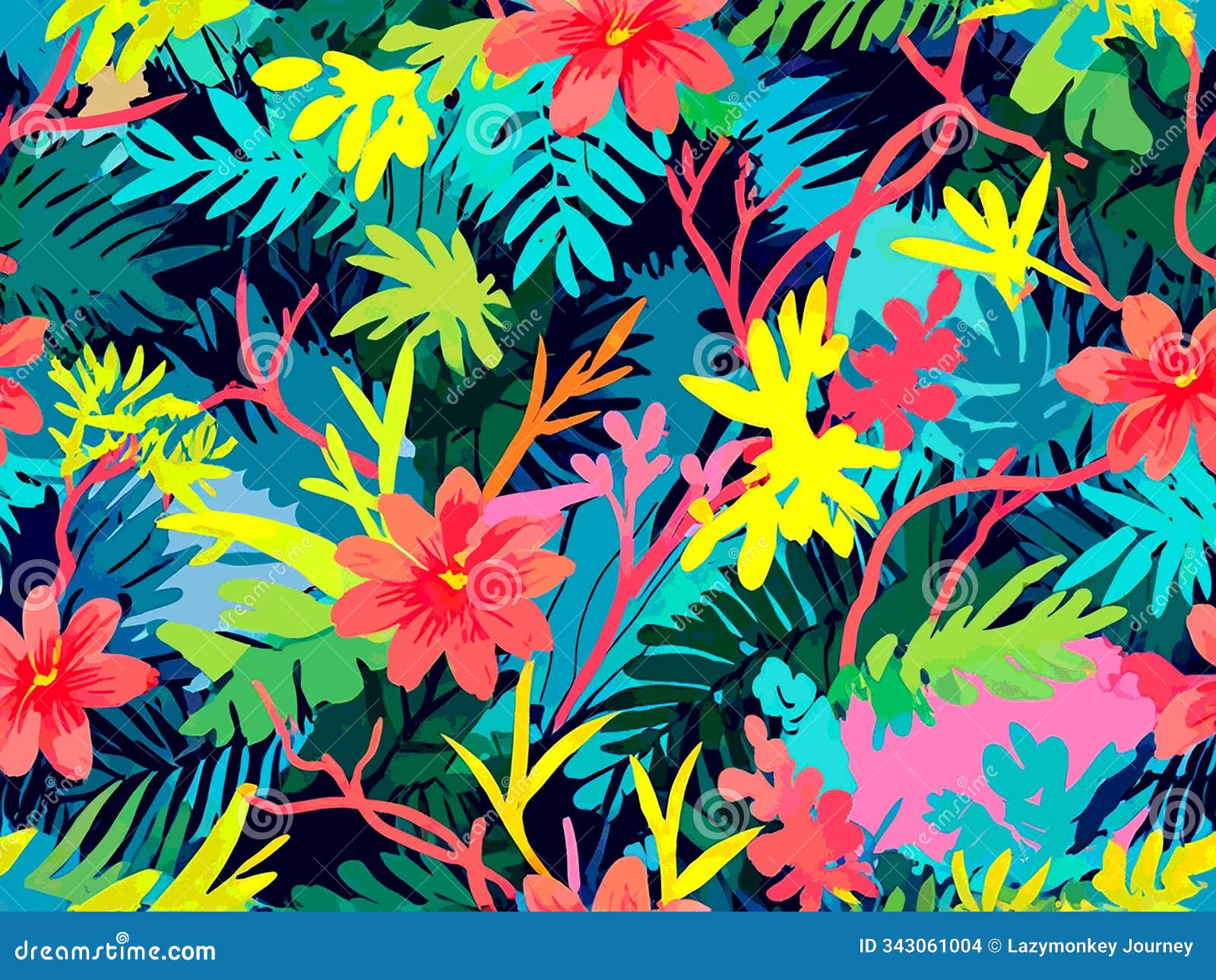 Abstract Pop Art Botanical Camouflage Pattern Background Stock ...