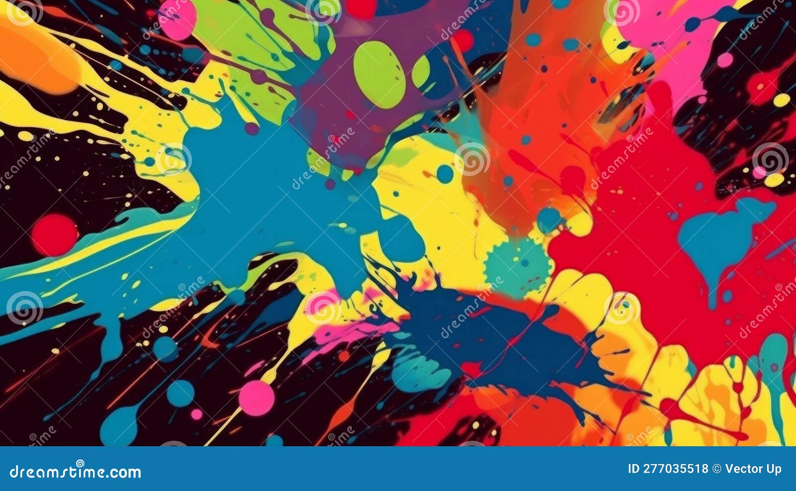 Abstract Pop Art Color Paint Splash Pattern Background. Generative AI ...