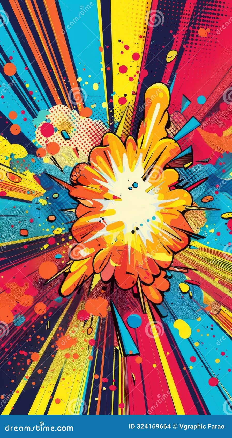 Abstract Pop Art Explosion with Vibrant Colors and Dynamic Design Stock ...