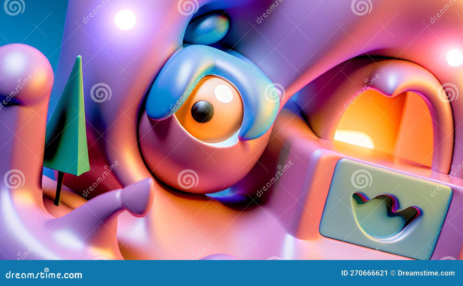Abstract Pop Surrealism Toy Illustration in Polymode Style Stock ...