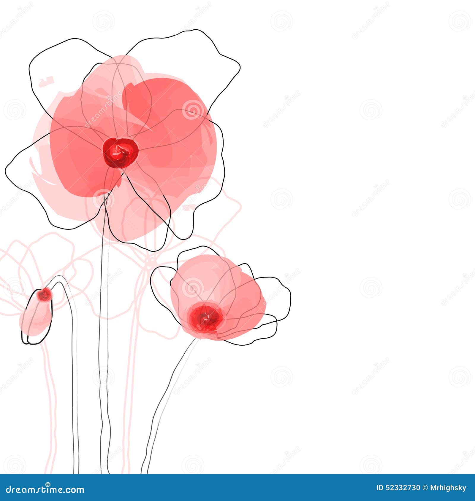 Abstract poppy flowers stock vector. Illustration of design - 52332730