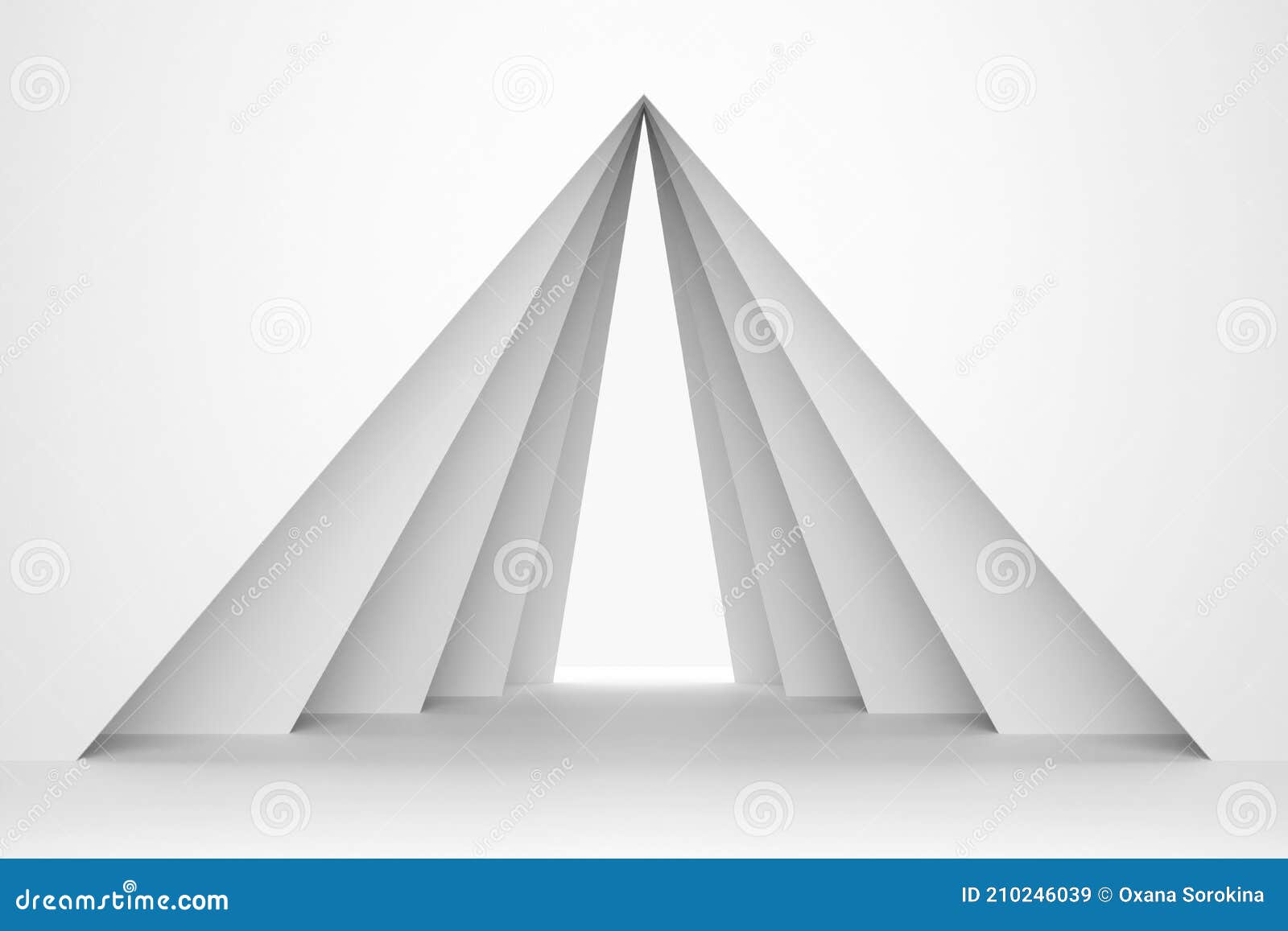 A Portal of Triangular Shapes, a Gate Leading To Light. 3d Rendering ...