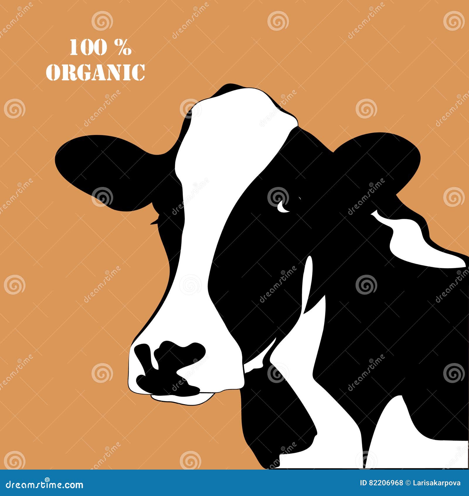 Abstract Portrait of Big Cow. Stock Illustration - Illustration of ...