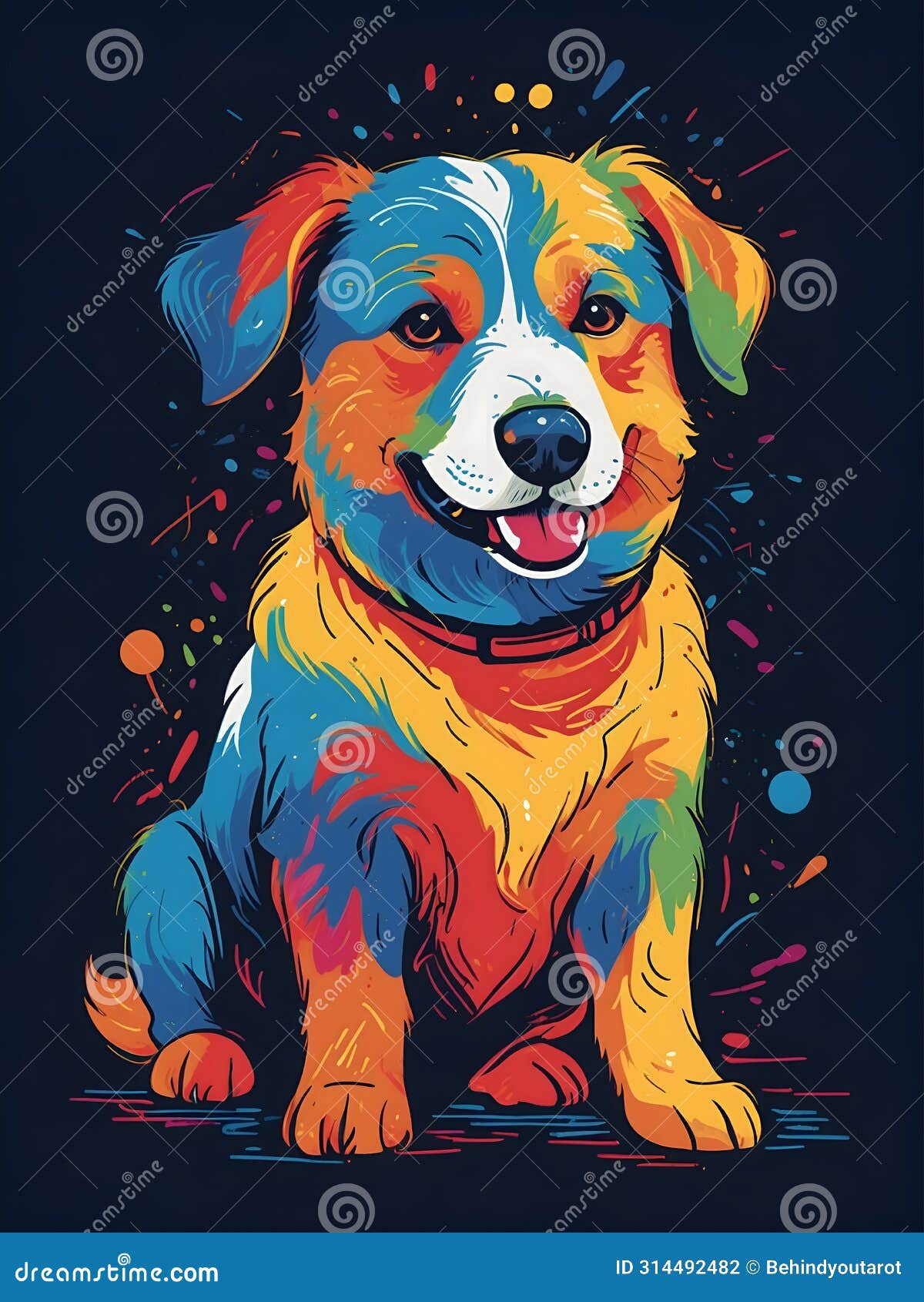 Abstract Portrait of a Dog. this Abstract Artwork Captures the Essence ...