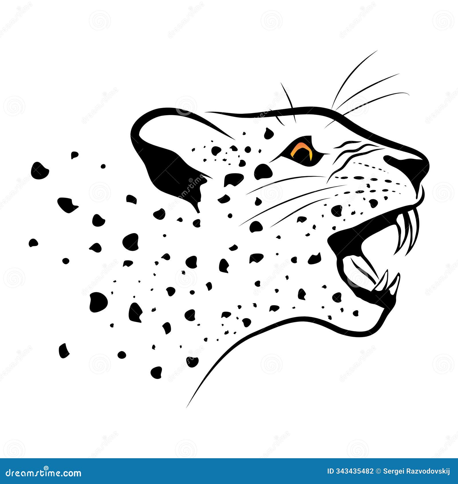 Abstract Portrait of Leopard Over White Stock Vector - Illustration of ...