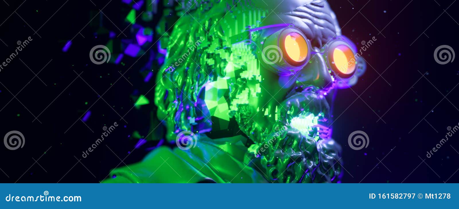 Abstract Portrait of a Steampunk Cyberpunk Character. Stock ...