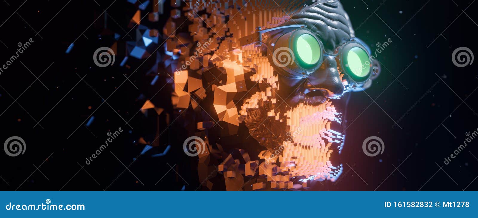 Abstract Portrait Of A Steampunk Cyberpunk Character. Stock ...