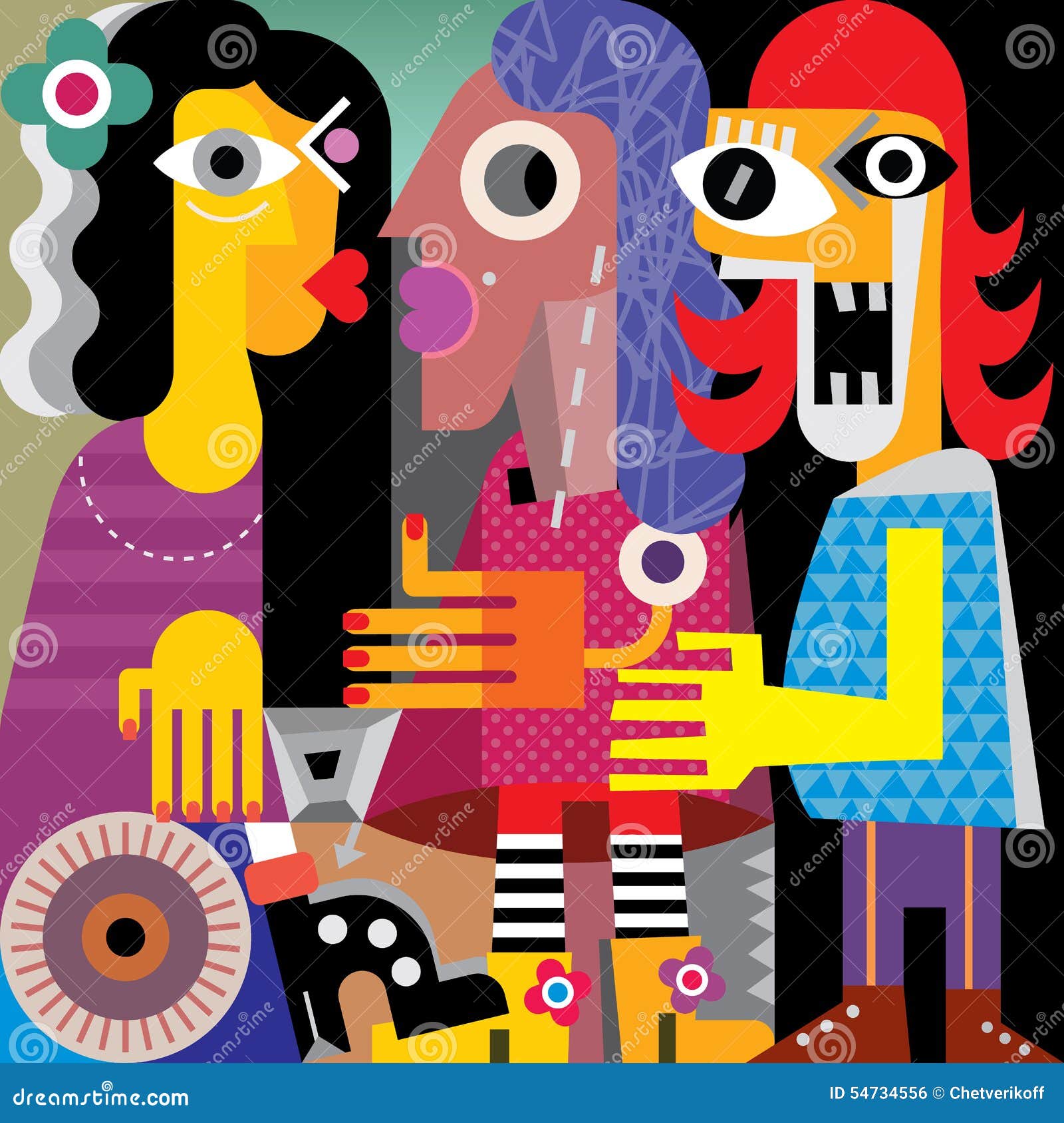 Abstract Portrait Of Young African Woman In Minimalistic Modern Style ...