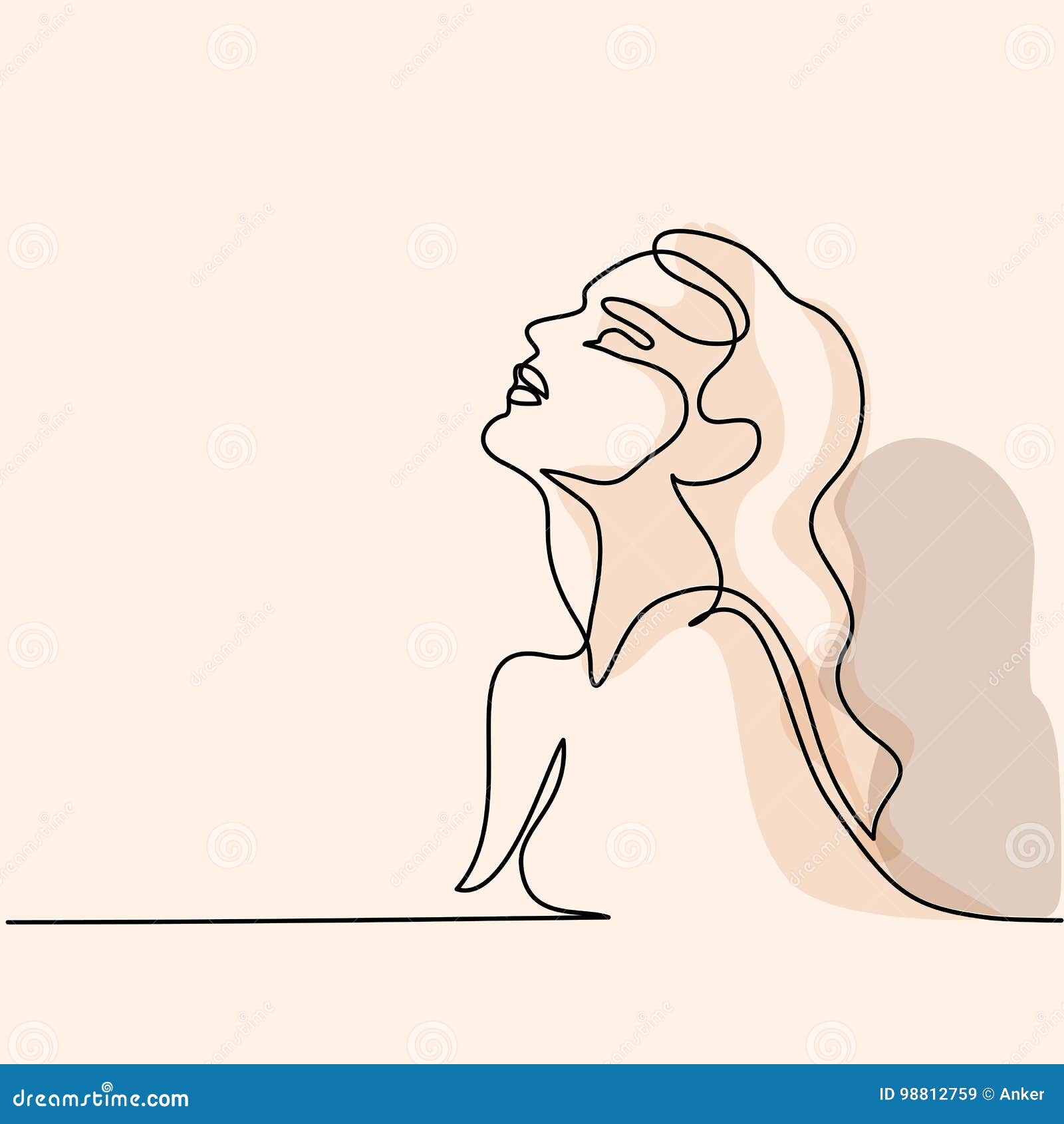 Abstract Portrait Of Young African Woman In Minimalistic Modern Style ...