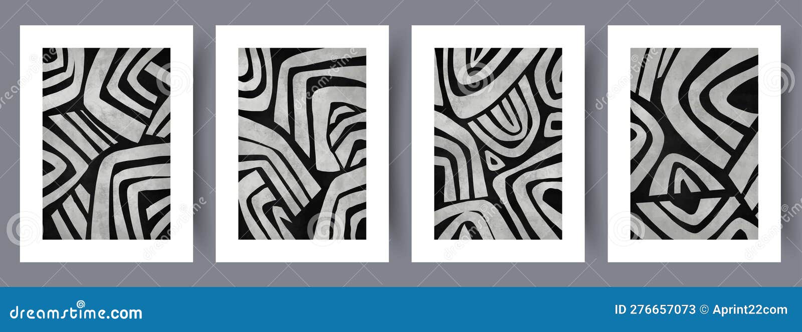 Abstract Postcard Pattern Wall Art Print Stock Vector - Illustration of ...