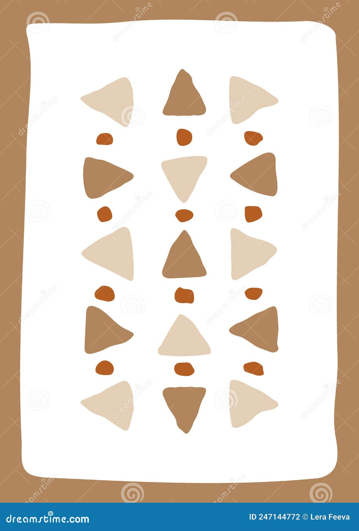 Abstract Poster in Boho Modern Style Flat with Triangles. Stock Vector ...