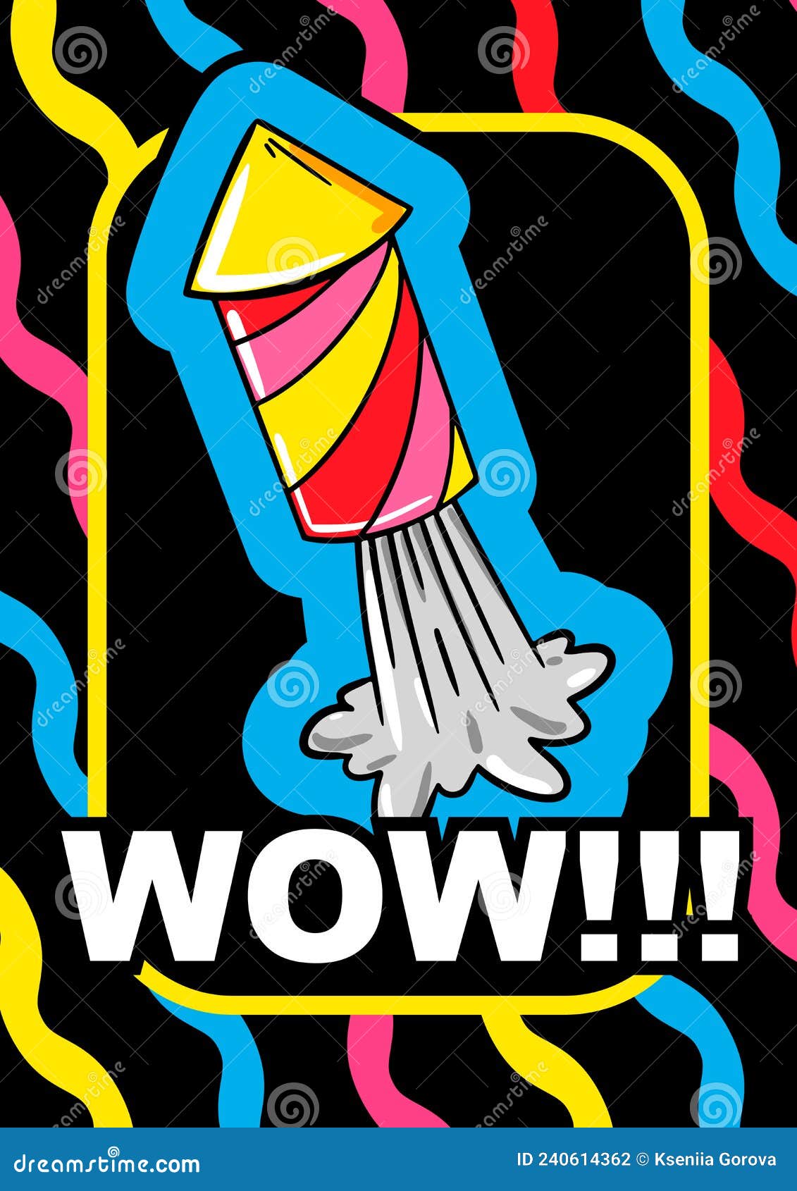 Comic Rocket Ship / Illustration Of A Cartoon Retro Iron Spaceship ...