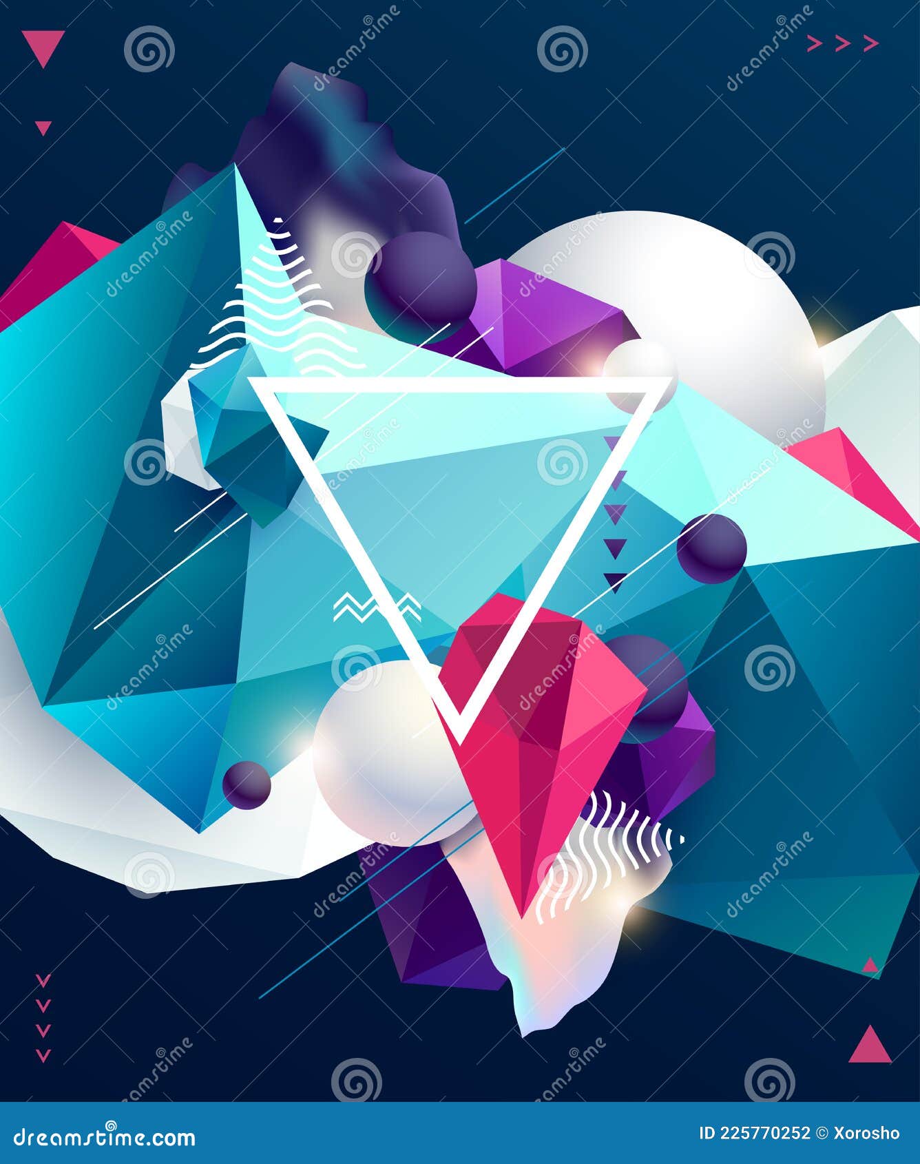 Abstract Poster Design with Polygonal Shapes Stock Vector ...