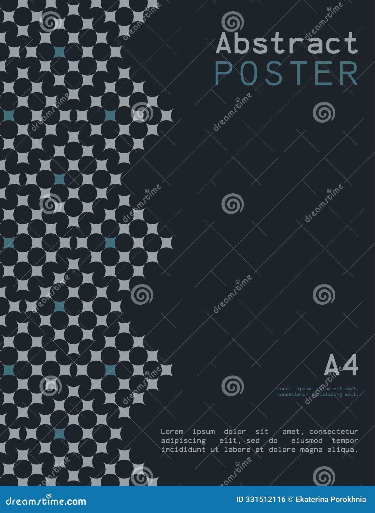 Abstract Poster in A4 Format with Geometric Shapes. Brutalism Stock ...