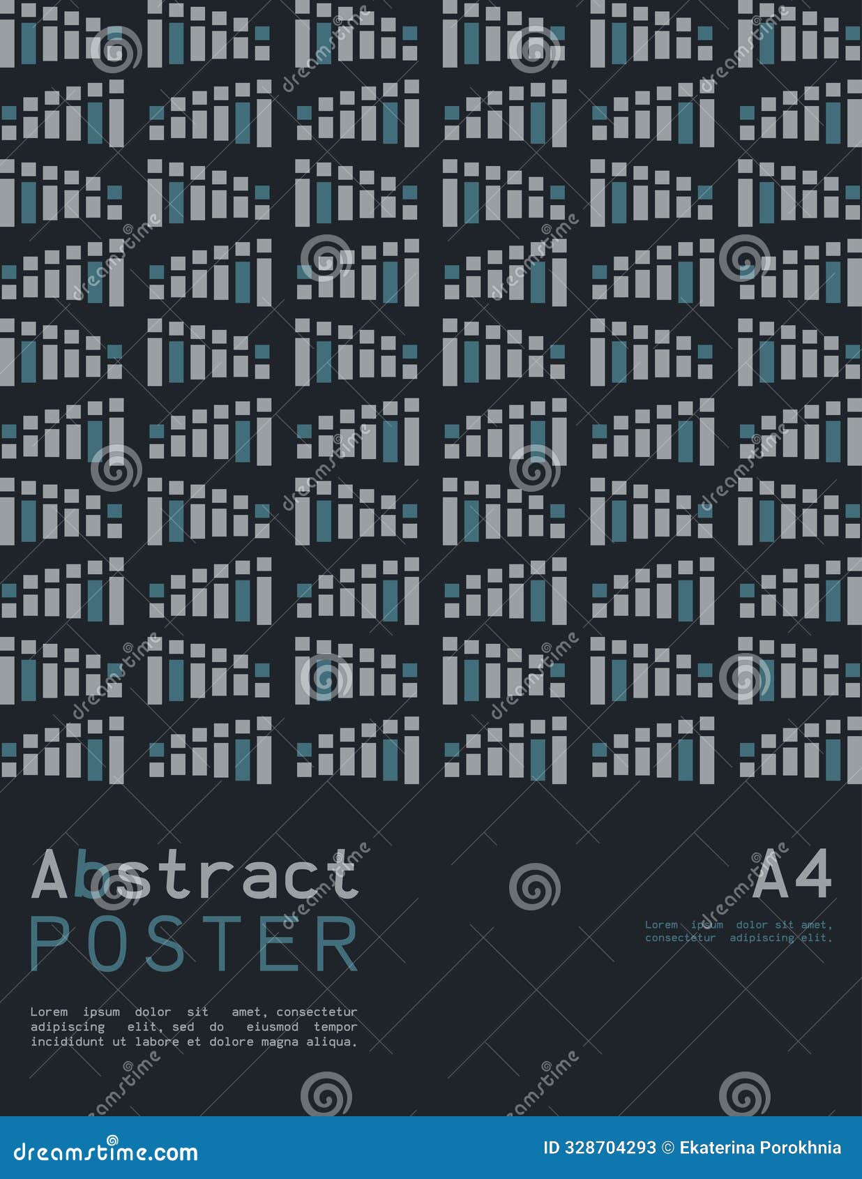 Abstract Poster in A4 Format with Geometric Shapes Stock Vector ...