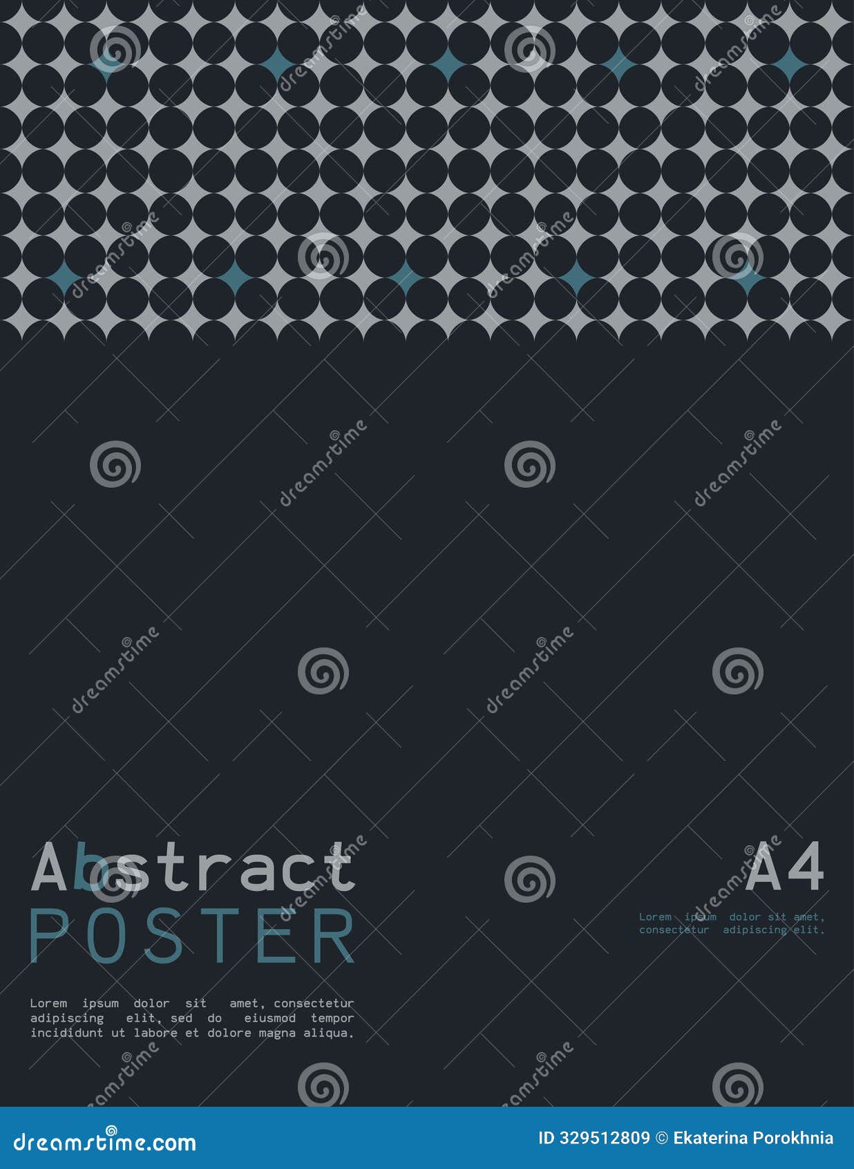 Abstract Poster in A4 Format with Geometric Shapes Stock Illustration ...
