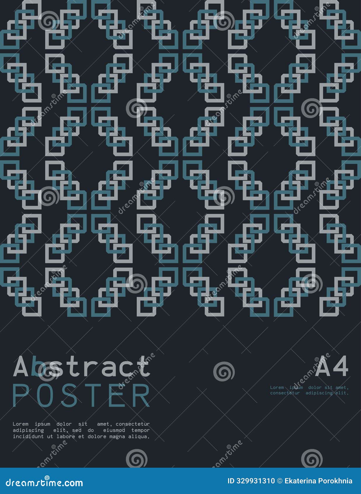 Abstract Poster in A4 Format with Geometric Shapes Stock Vector ...