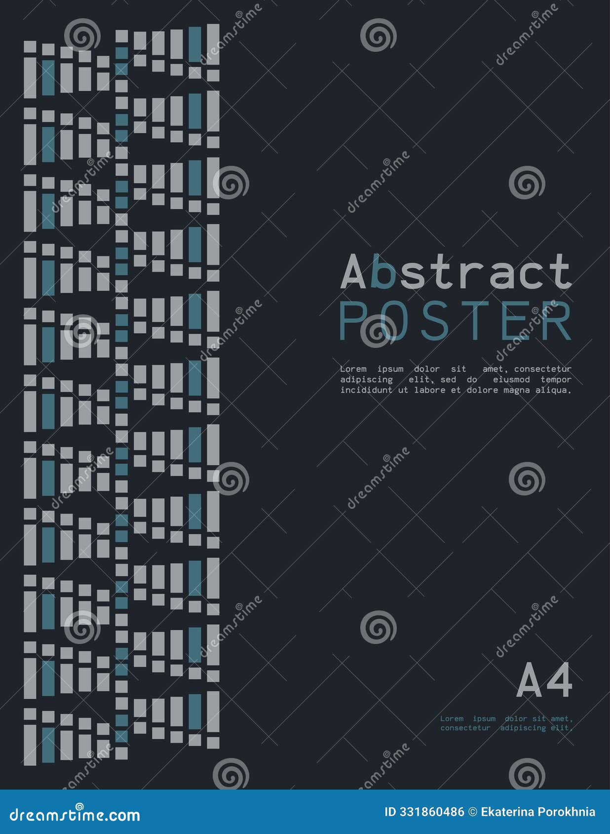 Abstract Poster in A4 Format with Geometric Shapes Stock Illustration ...