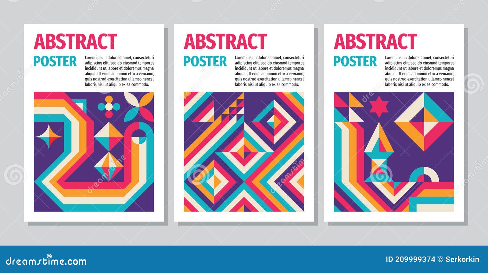Abstract Poster Geometric Concept Design. Vertical Banner Set. Layout ...
