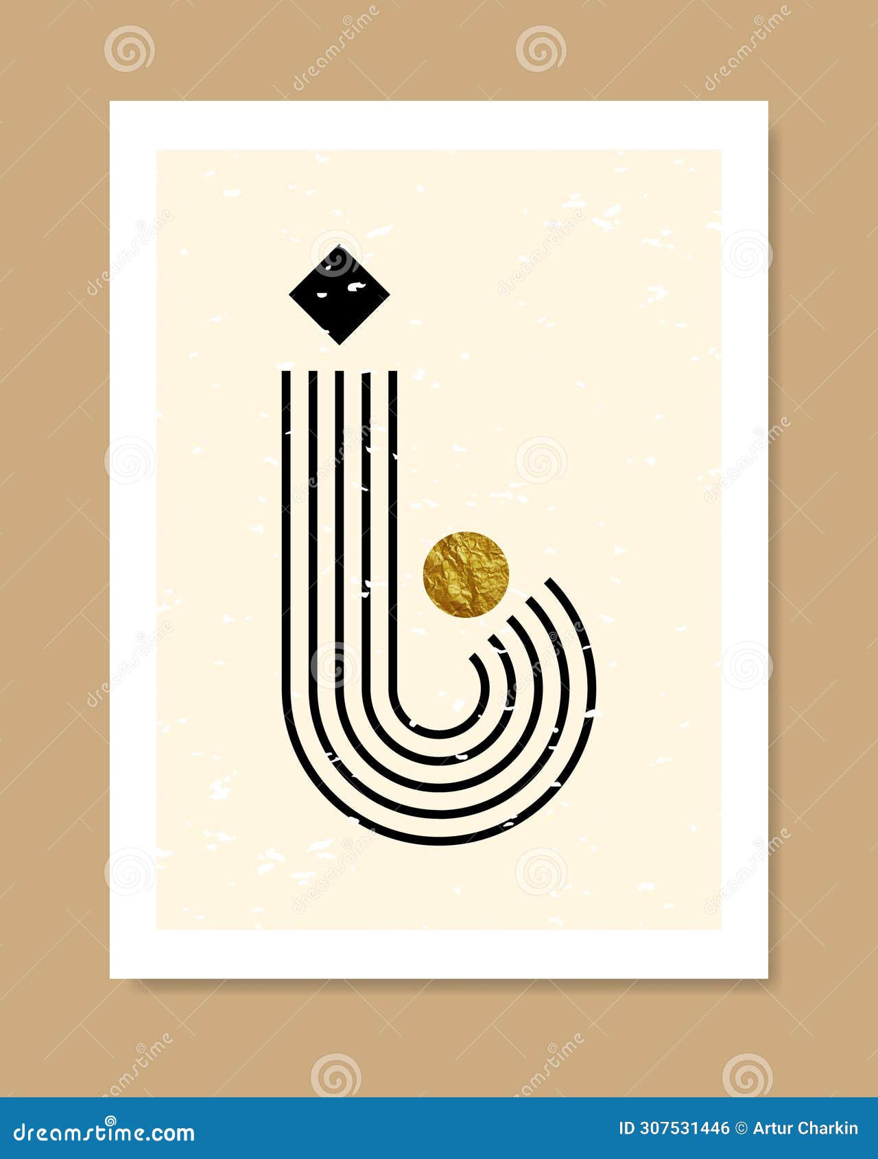 Abstract Poster with Geometric Lines, Shapes and Textures. Stock ...